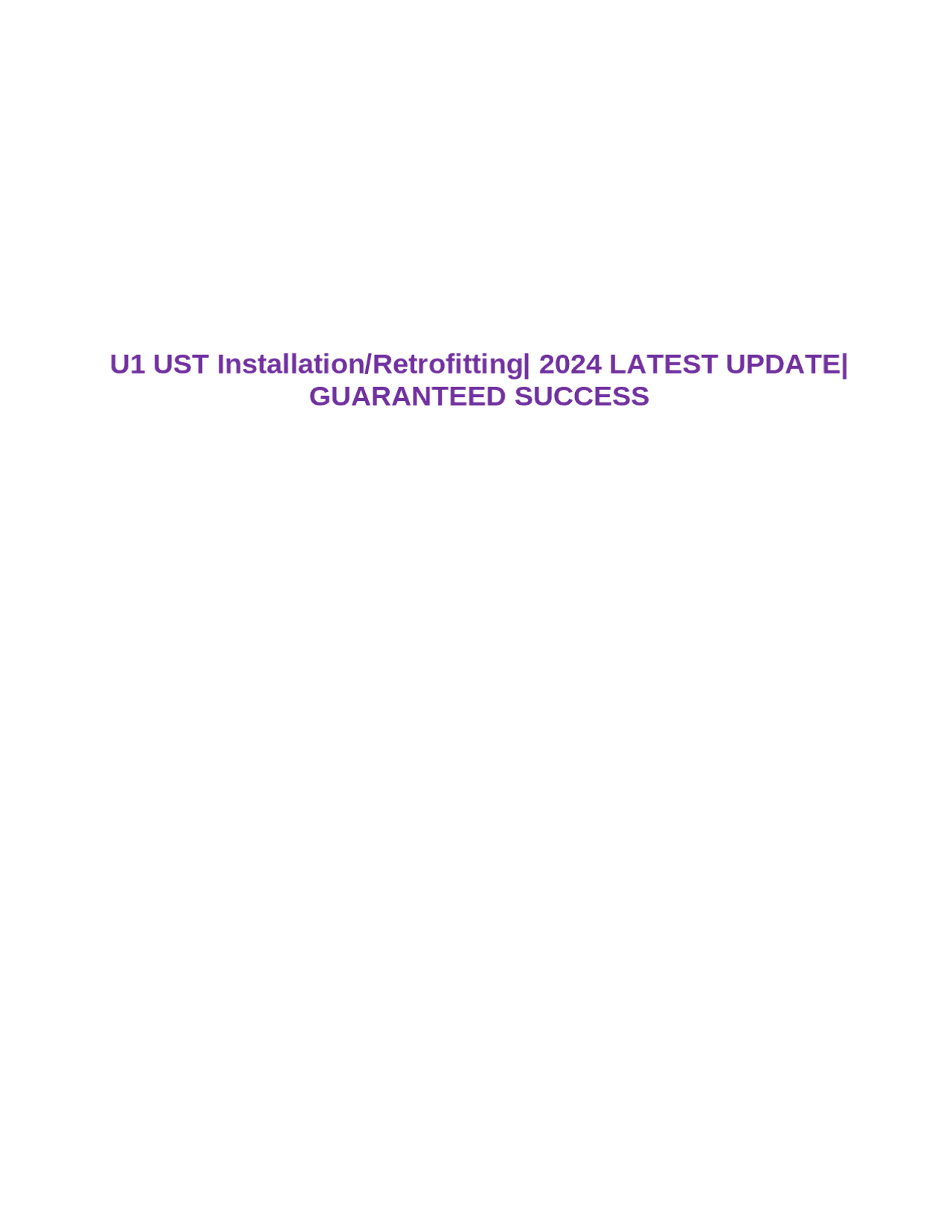 U1 UST Installation/Retrofitting| 2024 LATEST UPDATE|GUARANTEED SUCCESS ...