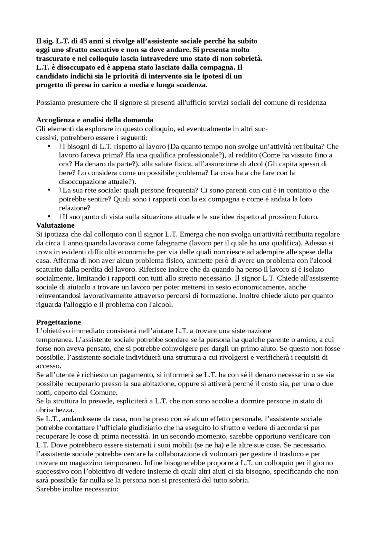 Casi pratici esame di stato assistente sociale albo b | Esercizi di Metodi E Tecniche Del ...
