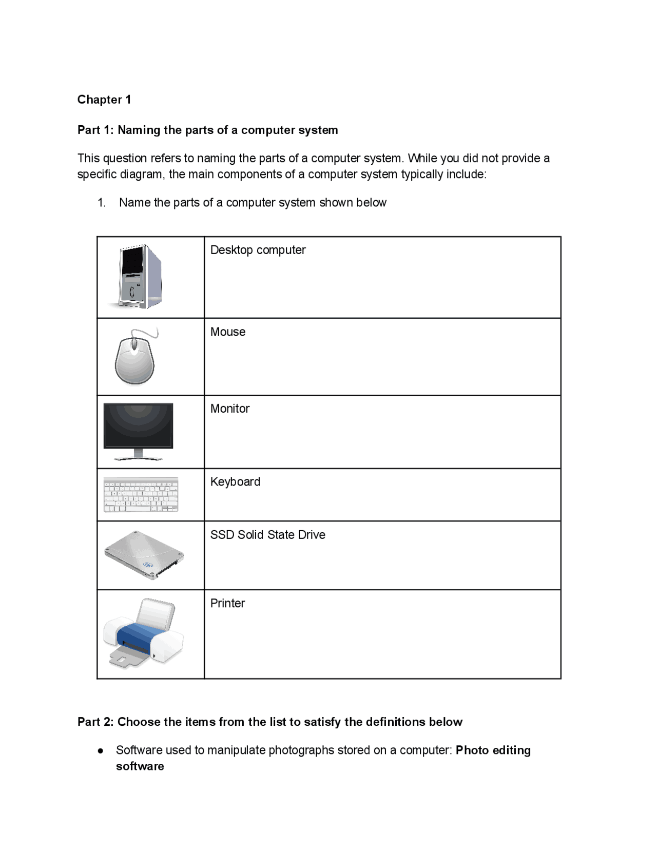 Computer Systems: Components, Software, and Input Methods | Study notes ...