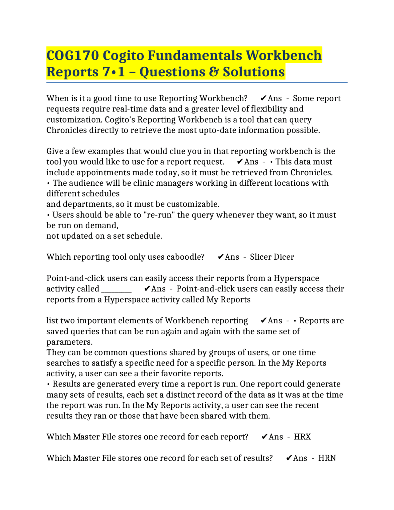 COG170 Cogito Fundamentals Workbench Reports 7•1 – Questions ...