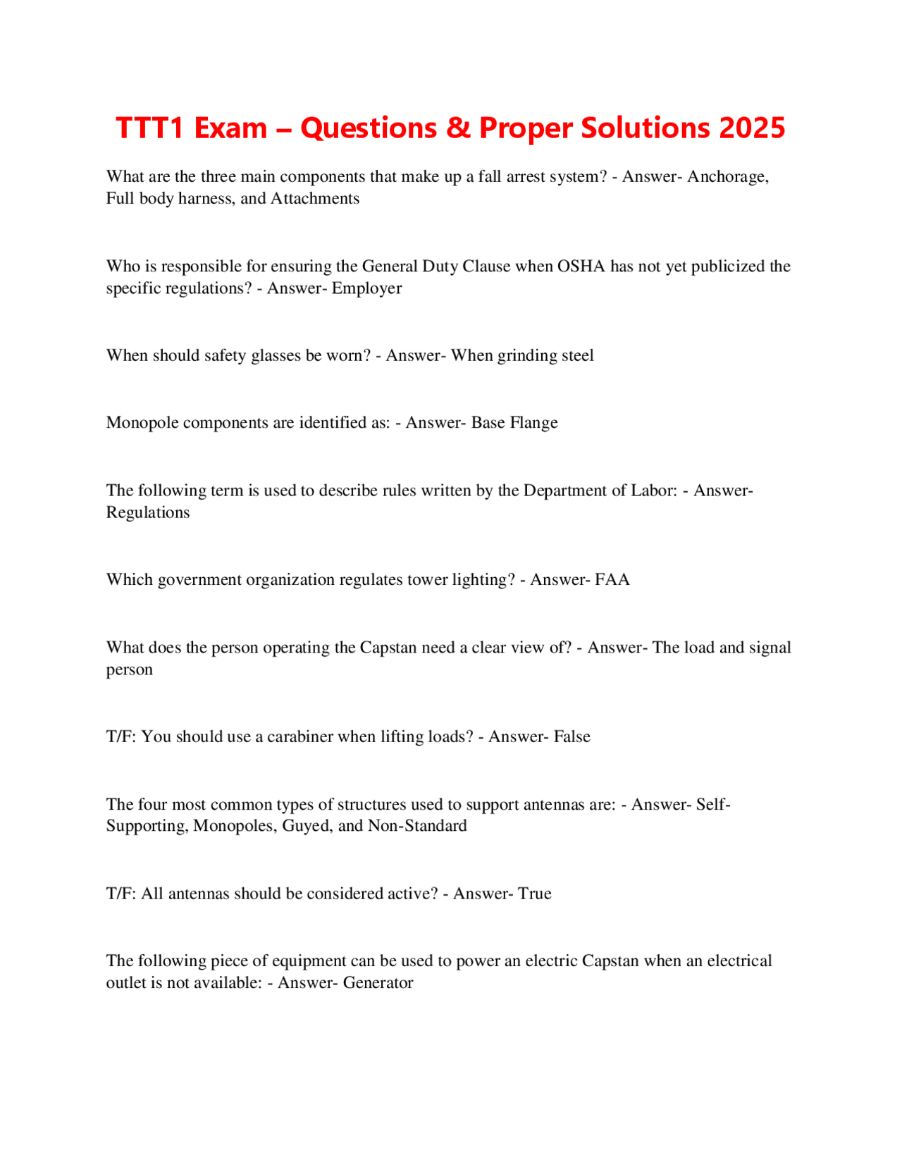 TTT1 Exam – Questions & Proper Solutions 2025 | Exams Knowledge ...