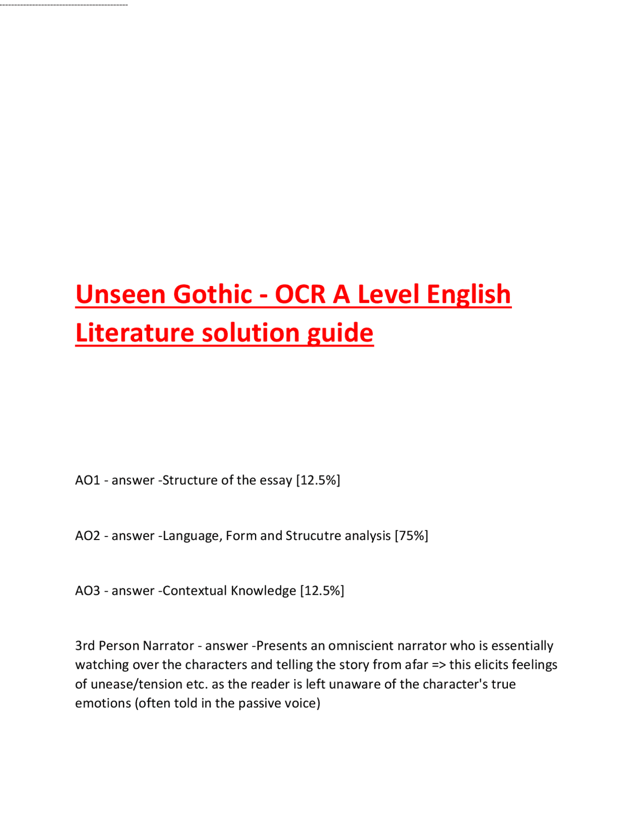 Unseen Gothic - OCR A Level English Literature solution guide.pdf ...