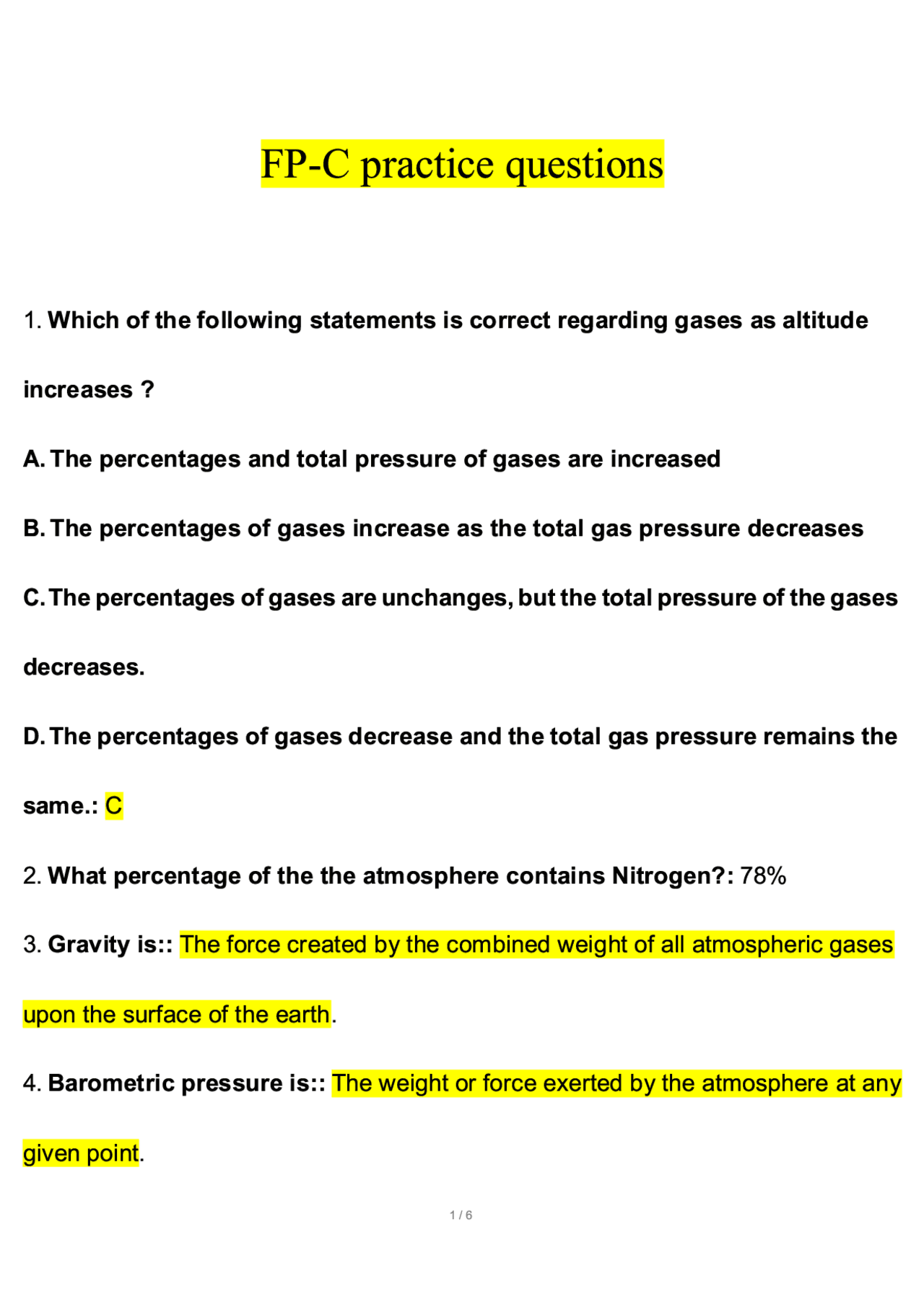 FP-C practice questions | Exams Company Secretarial Practice | Docsity