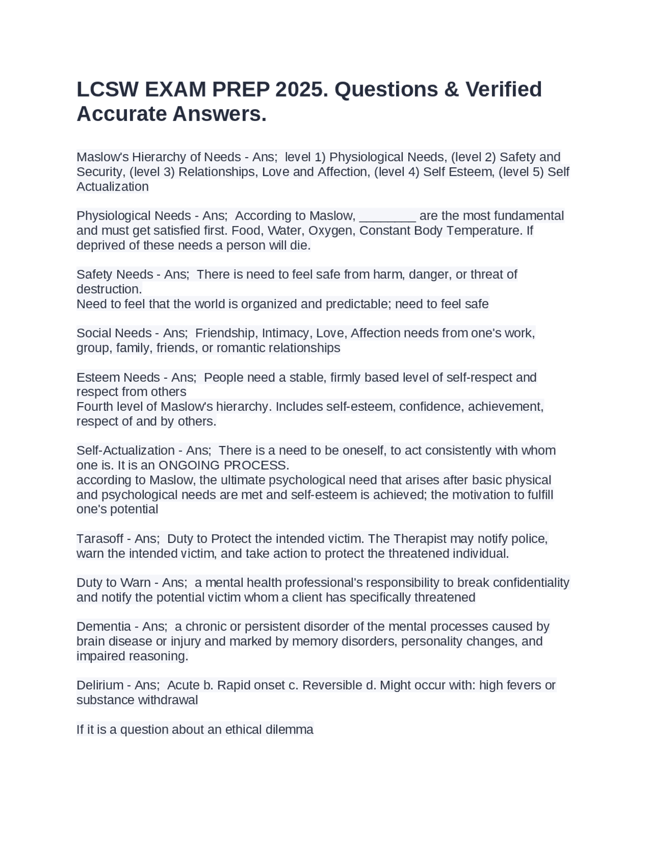 LCSW Exam Prep 2025: Key Concepts and Theories for Social Work Practice ...