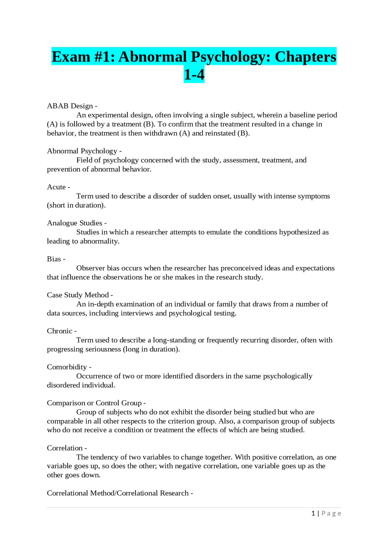 Abnormal Psychology: Key Concepts and Definitions | Exams Psychology ...