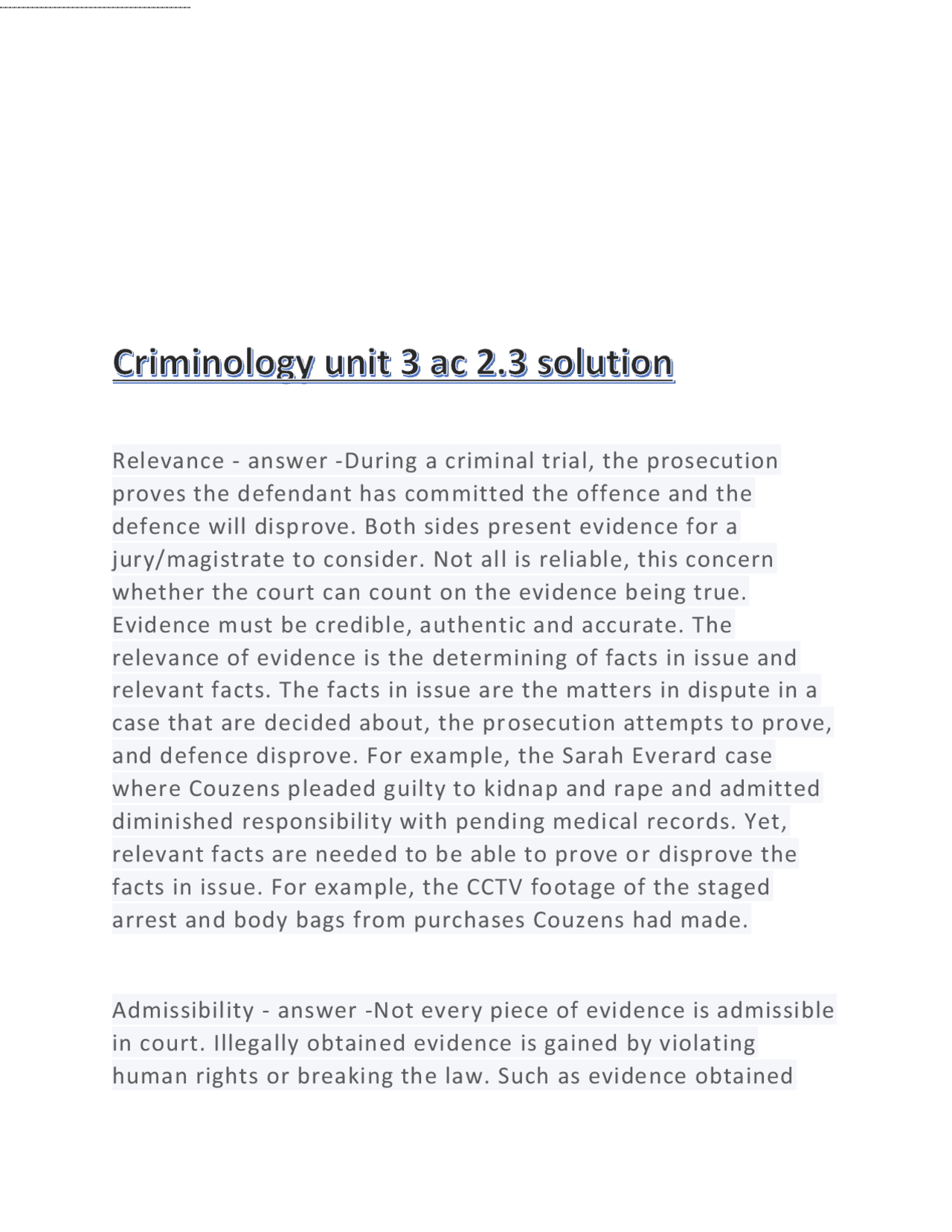 Evidence Admissibility and Relevance in Criminal Trials: A Guide to Key ...