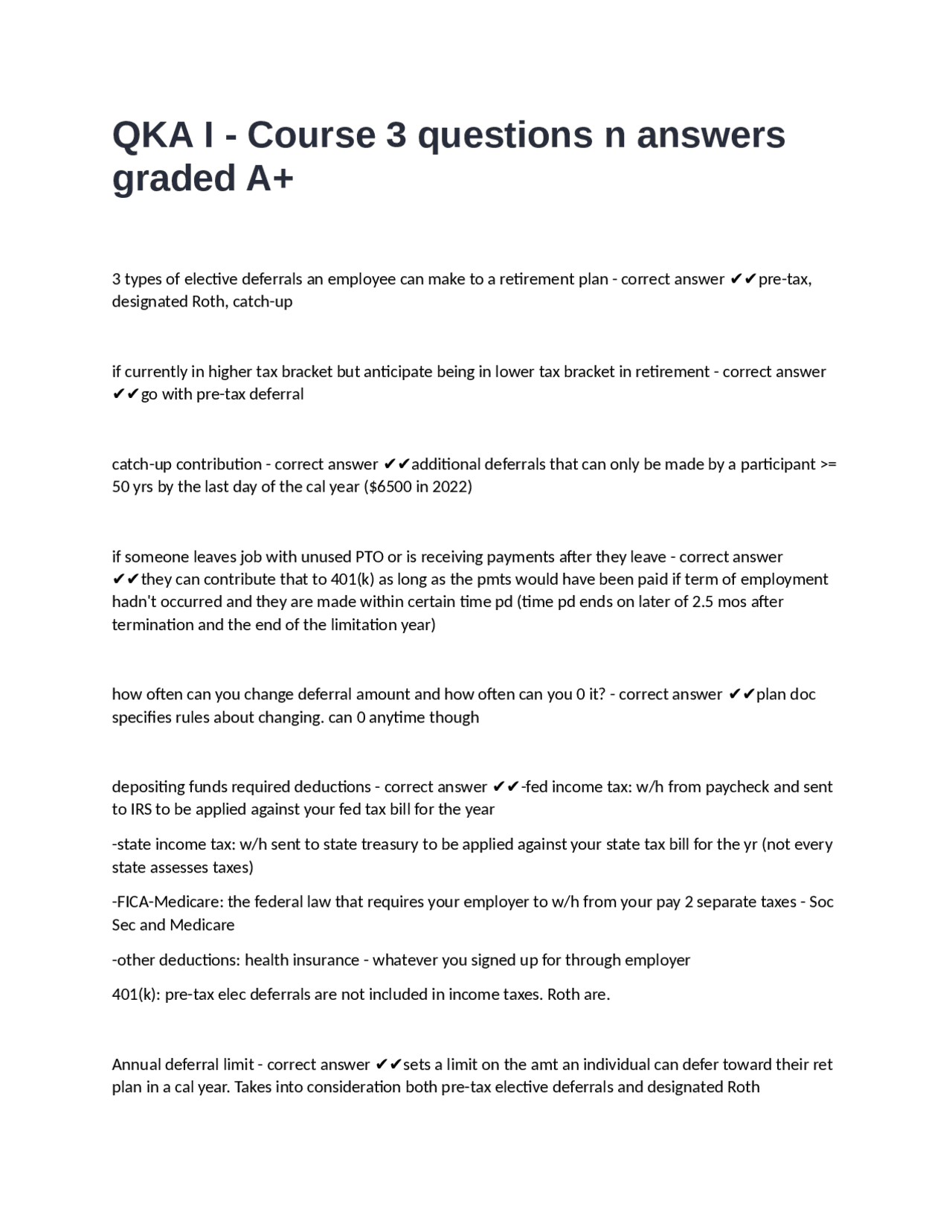 Retirement Plan Guide: 401(k) Deferrals, Limits, and Rollovers | Exams ...