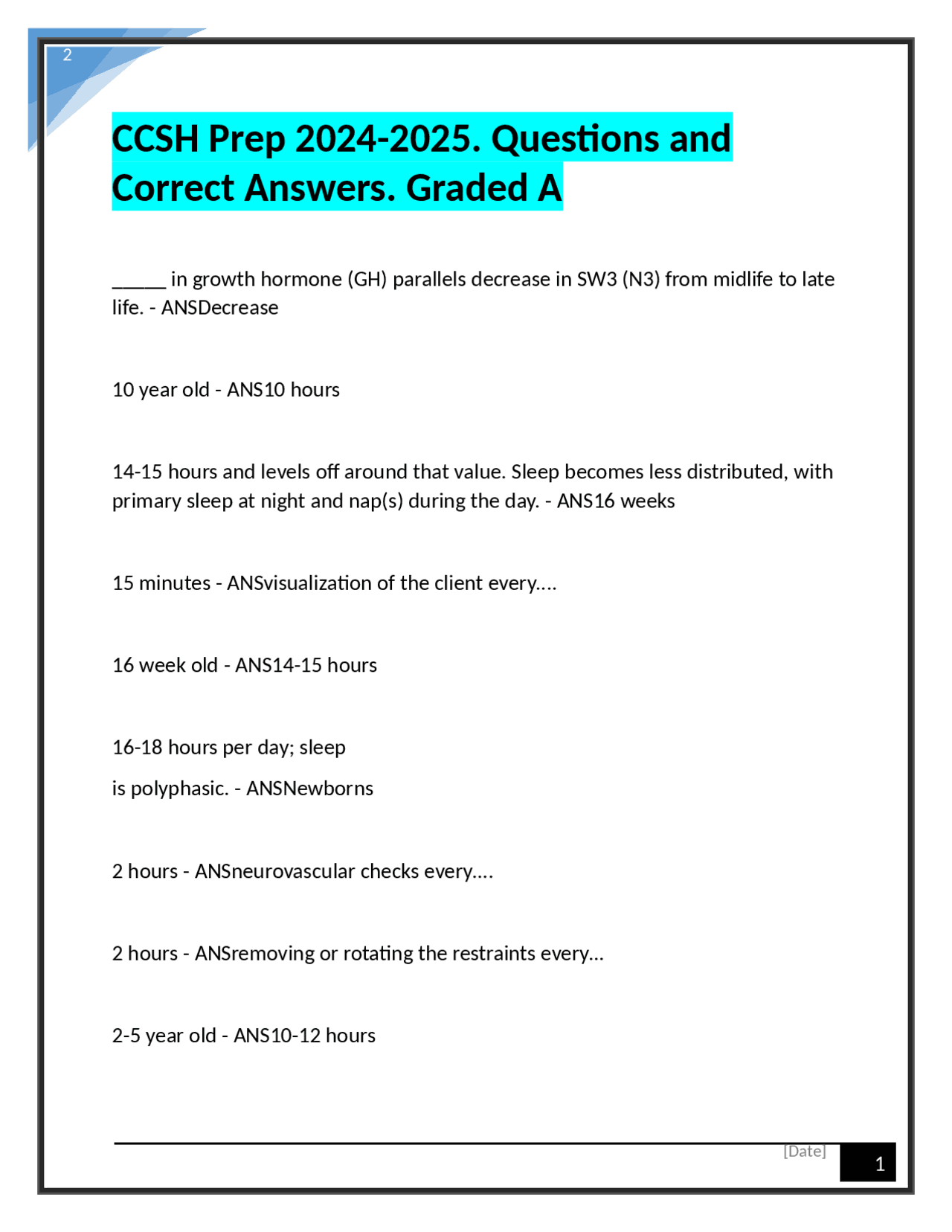 Sleep Disorders: Questions and Answers for University or High School ...