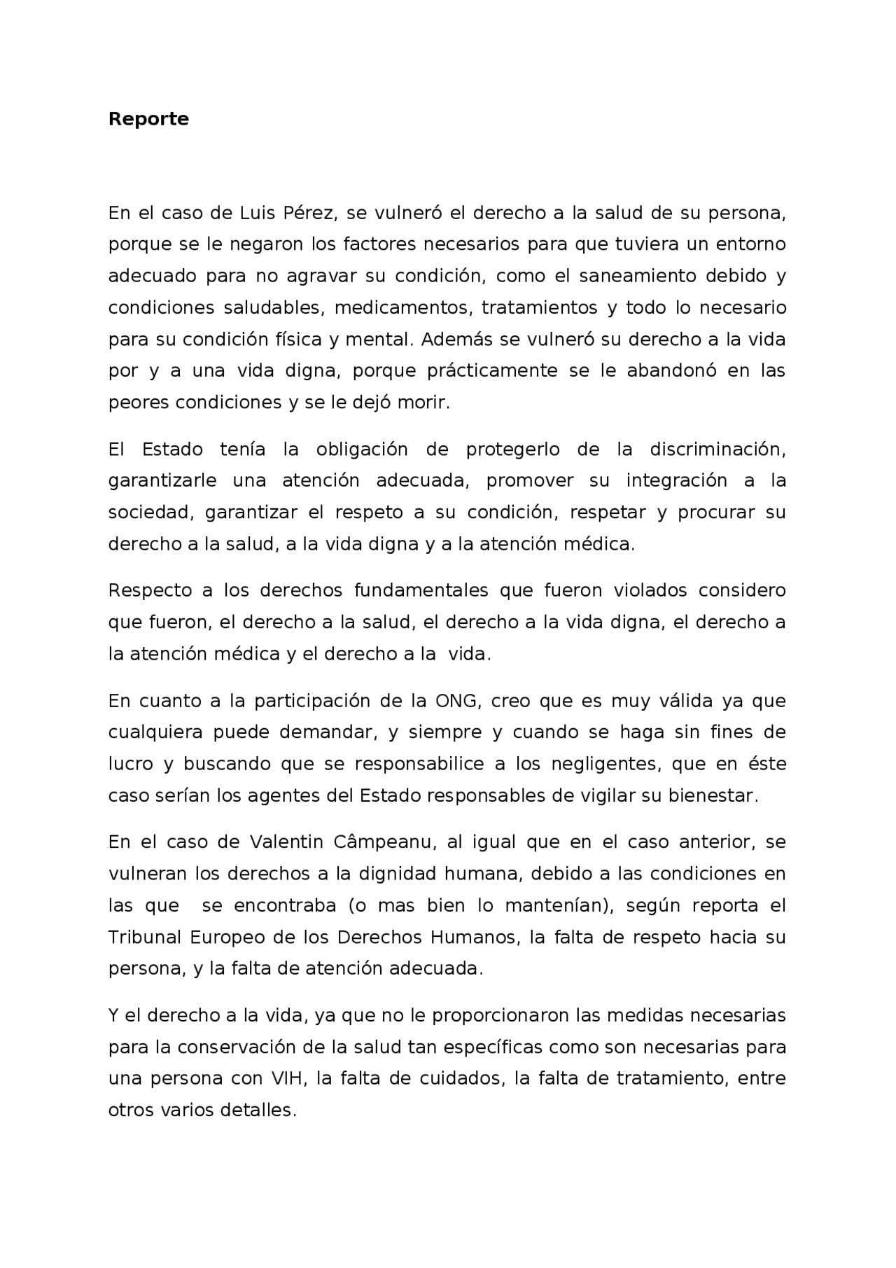Análisis de Casos de Violación de Derechos Humanos: Luis Pérez y ...