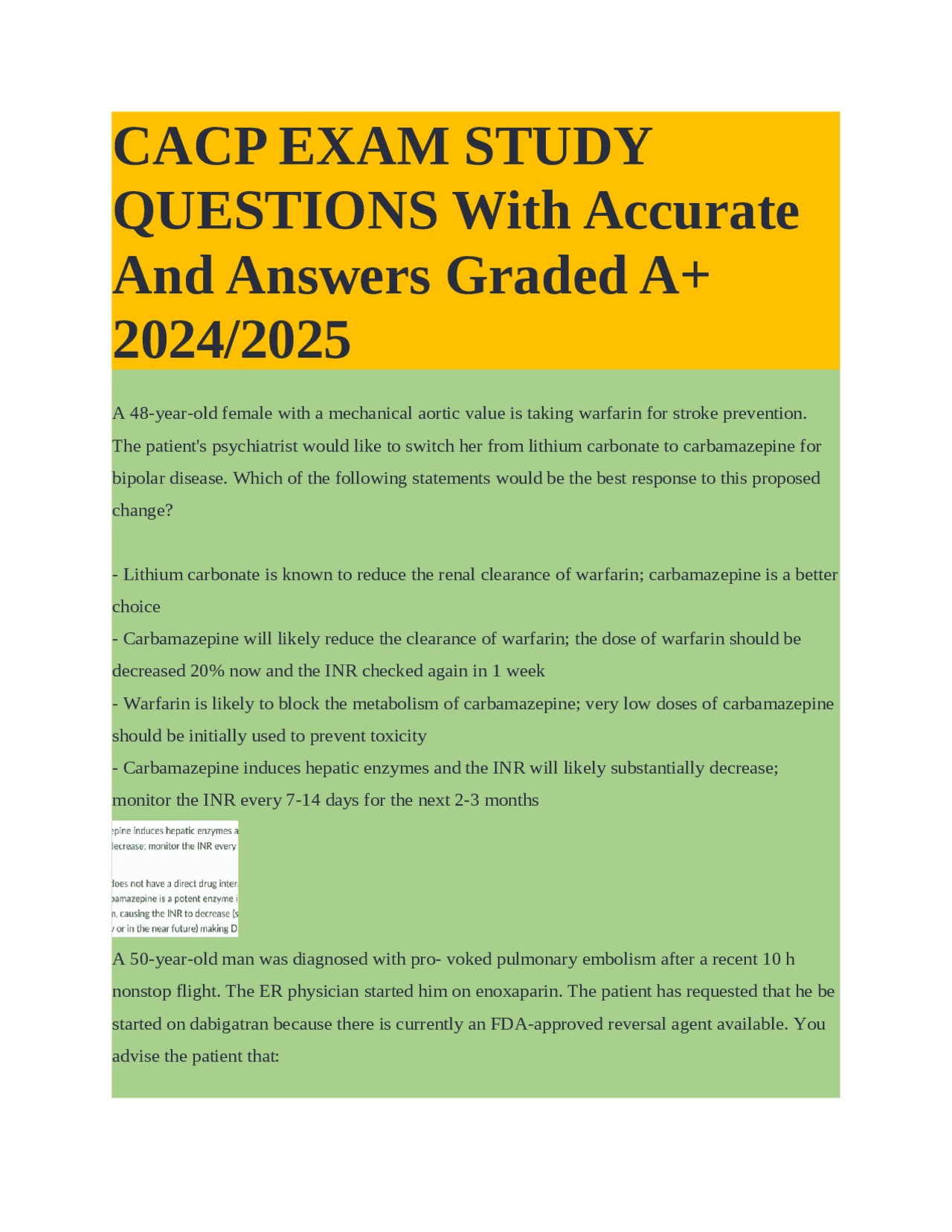 CACP Exam Study Questions with Accurate Answers Graded A+ 2024/2025 ...