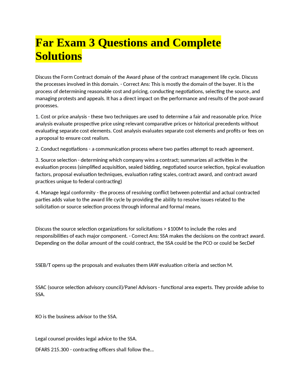 Contract Management Life Cycle: Award Phase - Form Contract Domain ...