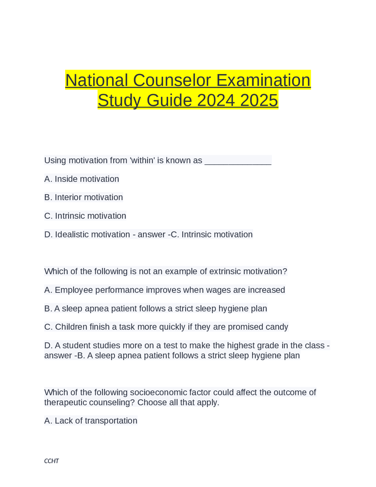 National Counselor Examination Study Guide 2024-2025: Key Concepts and ...