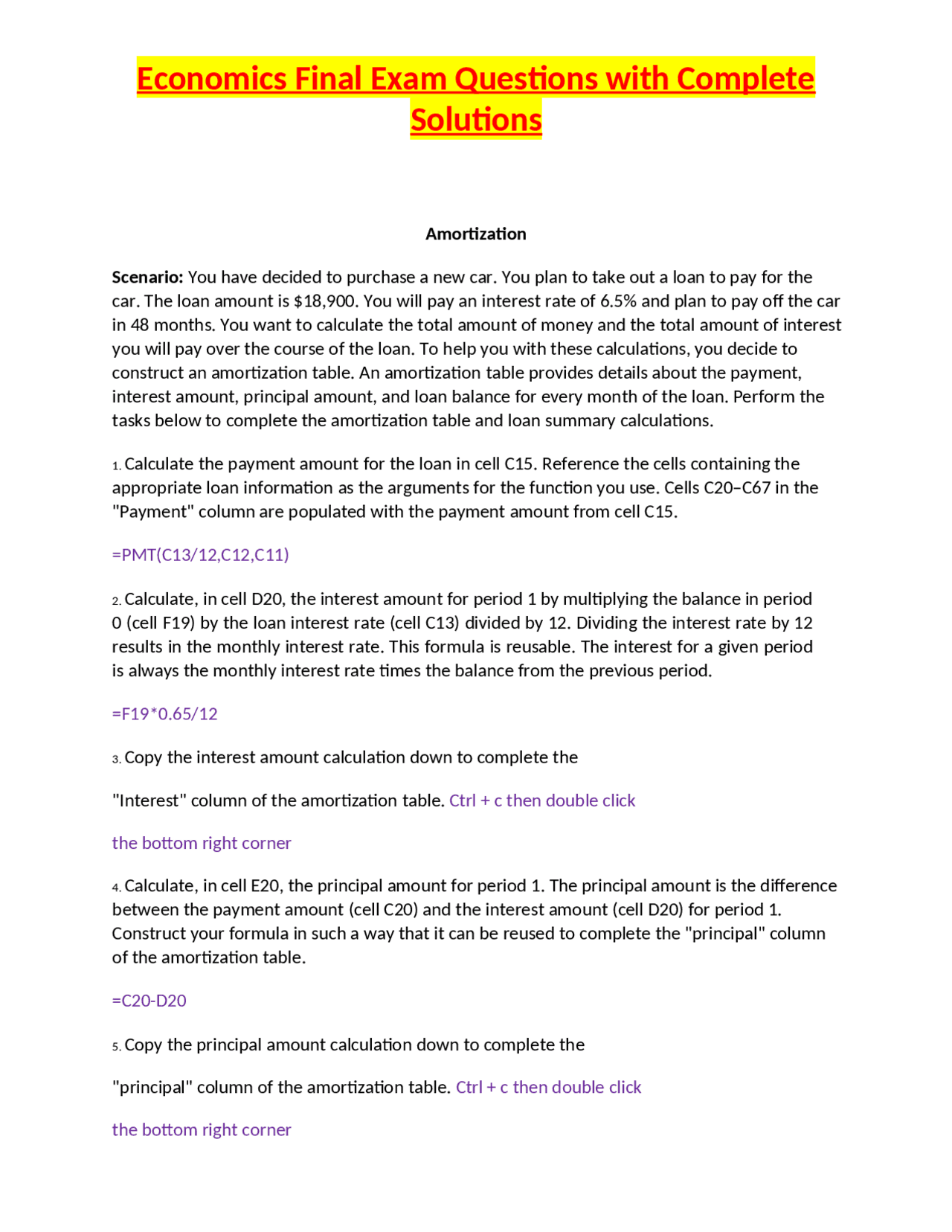 Economics Final Exam Questions with Complete Solutions | Exams Nursing ...