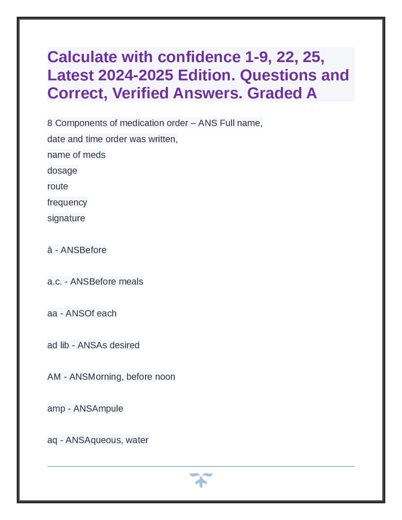 Medication Administration: Abbreviations, Equipment, and Six Rights ...