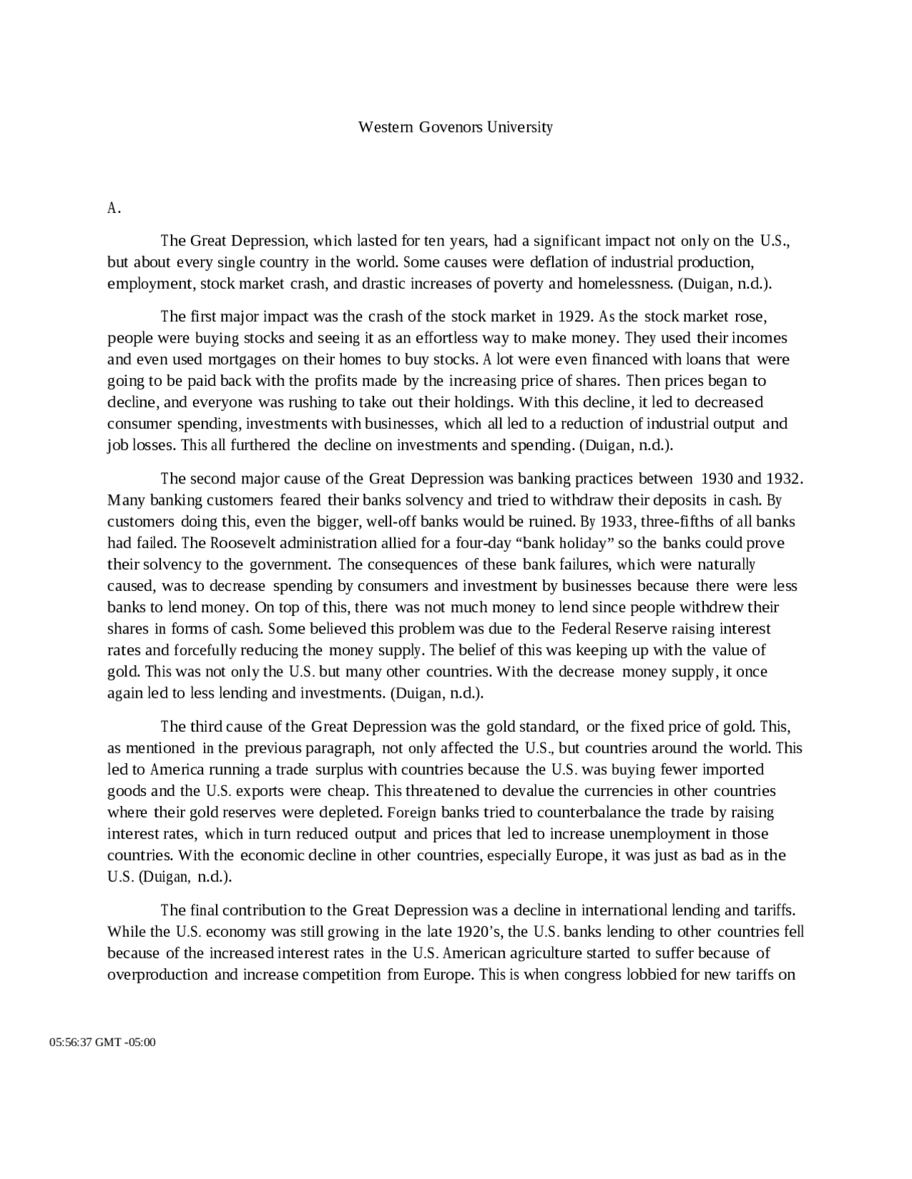 The Great Depression and the New Deal: A Historical Analysis | Thesis ...