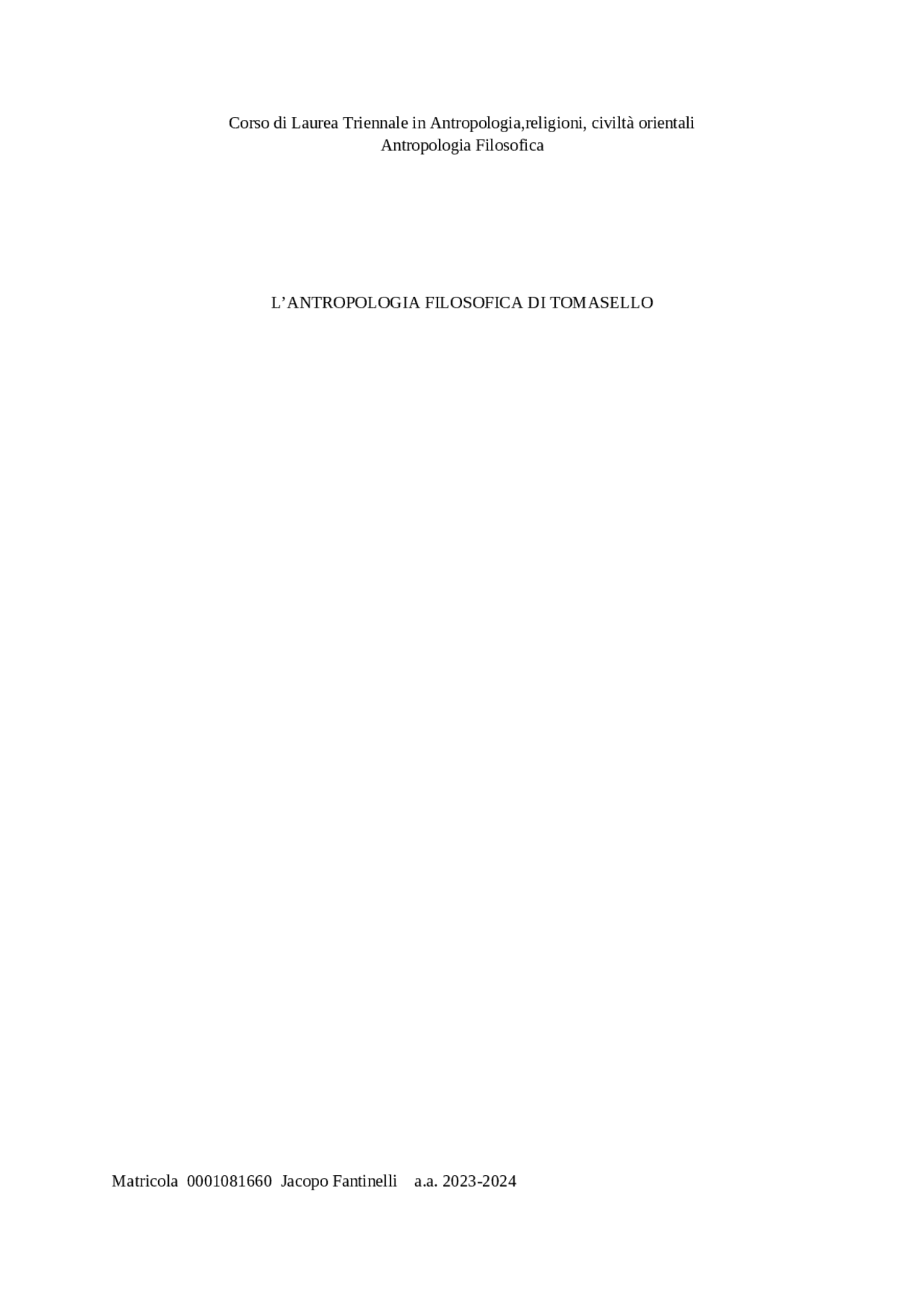 Saggio Michael Tomasello | Guide, Progetti e Ricerche di Antropologia ...