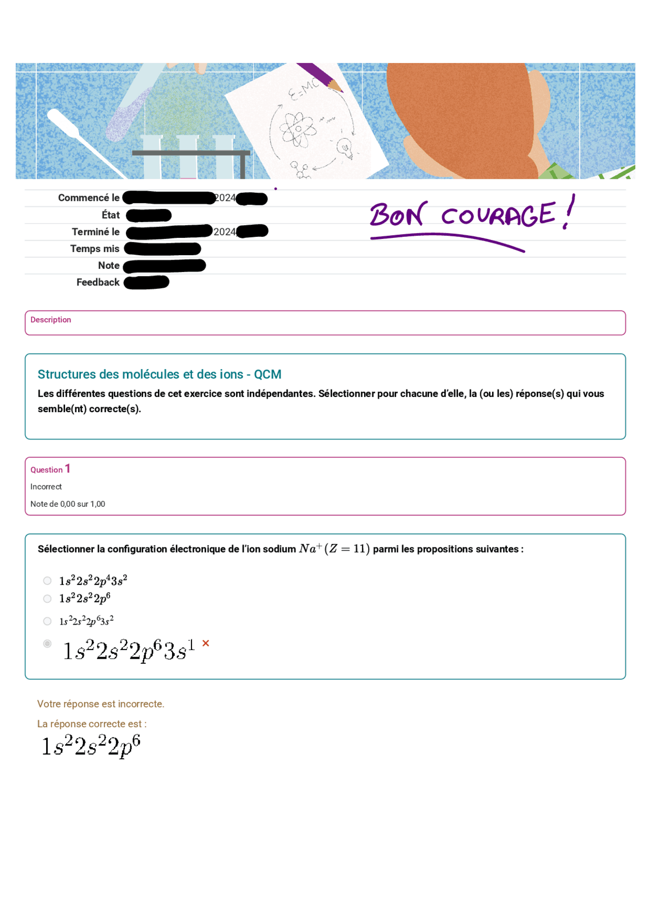 CNED devoir 2 Physique Chimie première | Examens Physique | Docsity