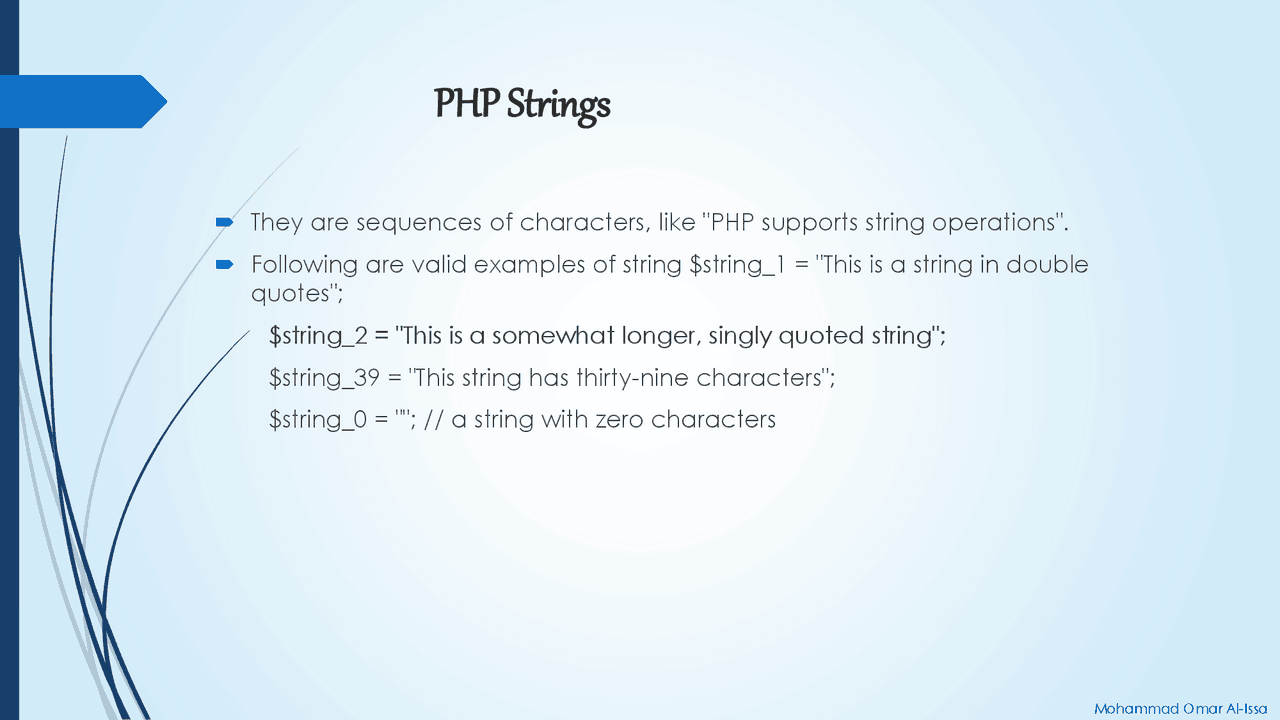 PHP Strings and Error Handling: A Comprehensive Guide | Slides Web Design and Development | Docsity