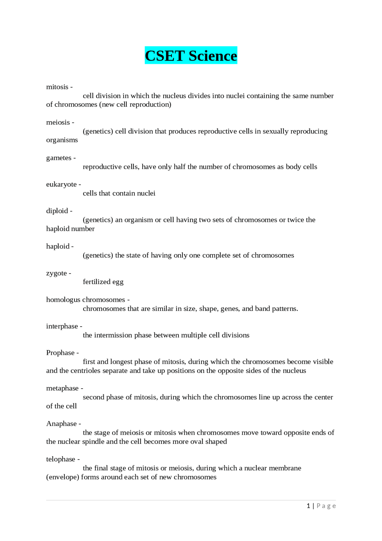 Science Glossary: Key Terms and Concepts | Exams Health sciences | Docsity