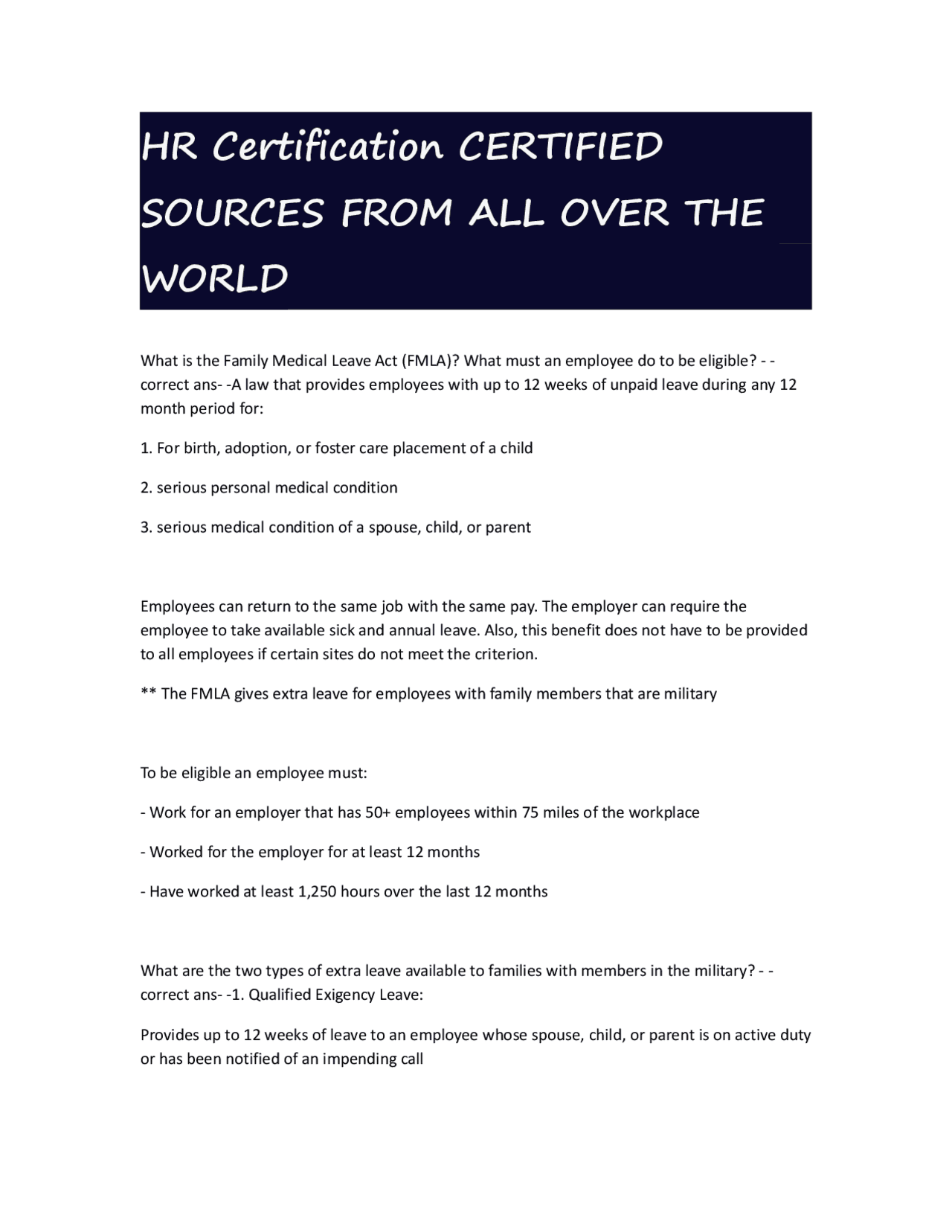 US Labor Laws and Regulations: A Guide to Key Acts and Concepts | Exams ...