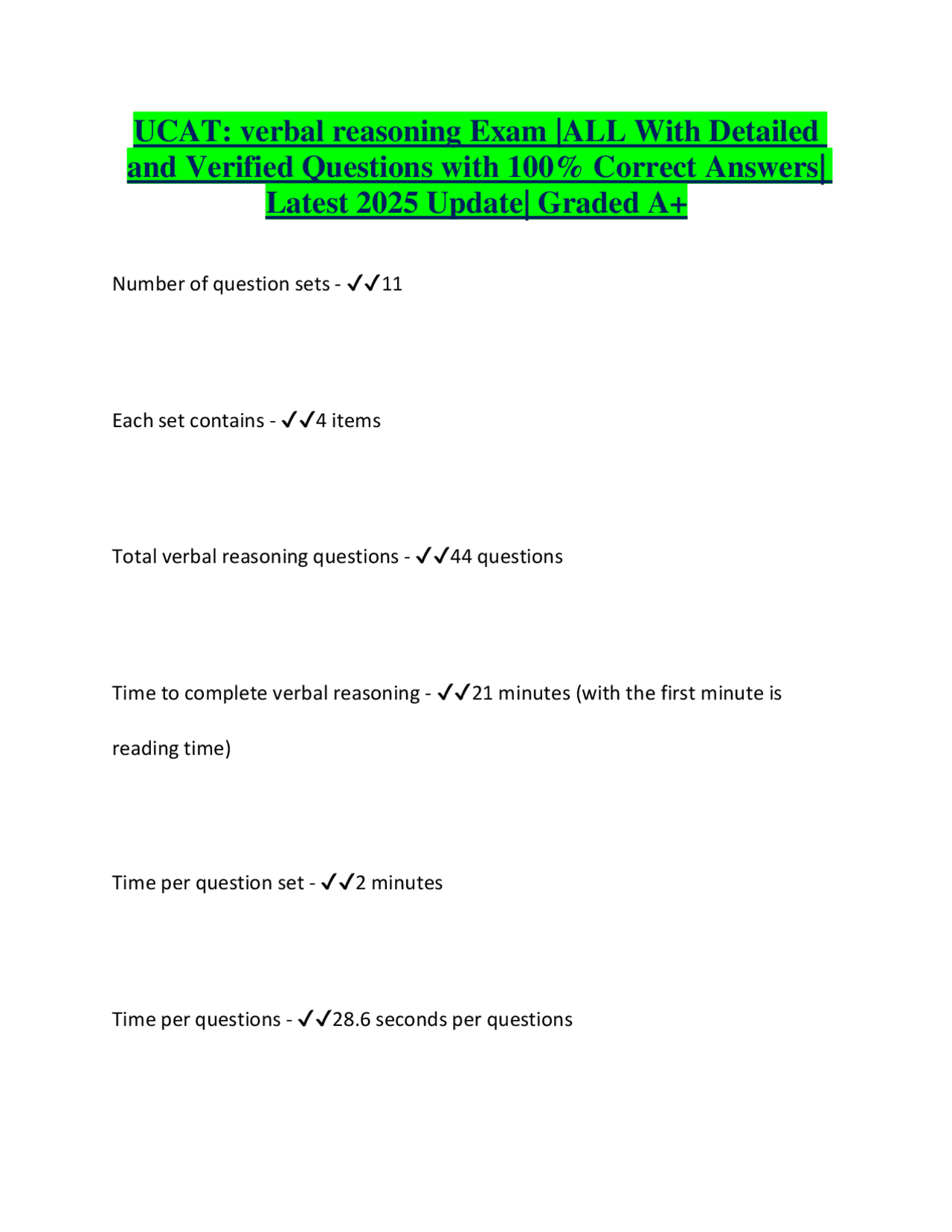 UCAT Verbal Reasoning Exam: Strategies and Practice Questions | Exams ...