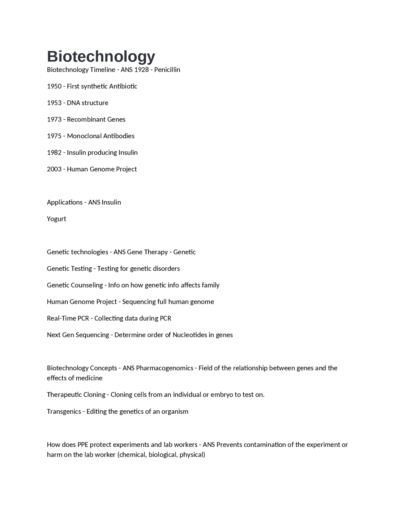Biotechnology: Concepts, Techniques, and Applications | Exams ...