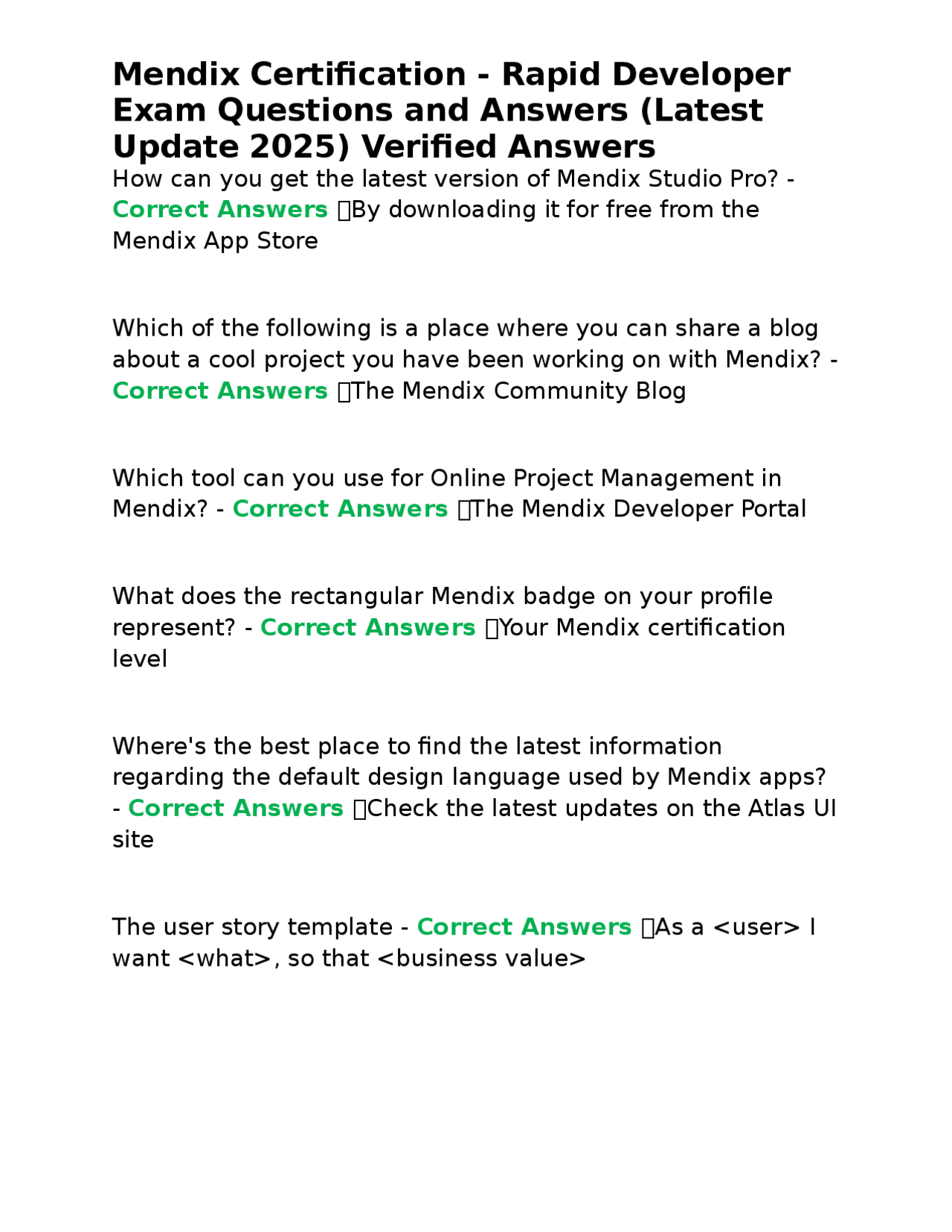 Mendix Certification - Rapid Developer Exam Questions and Answers ...