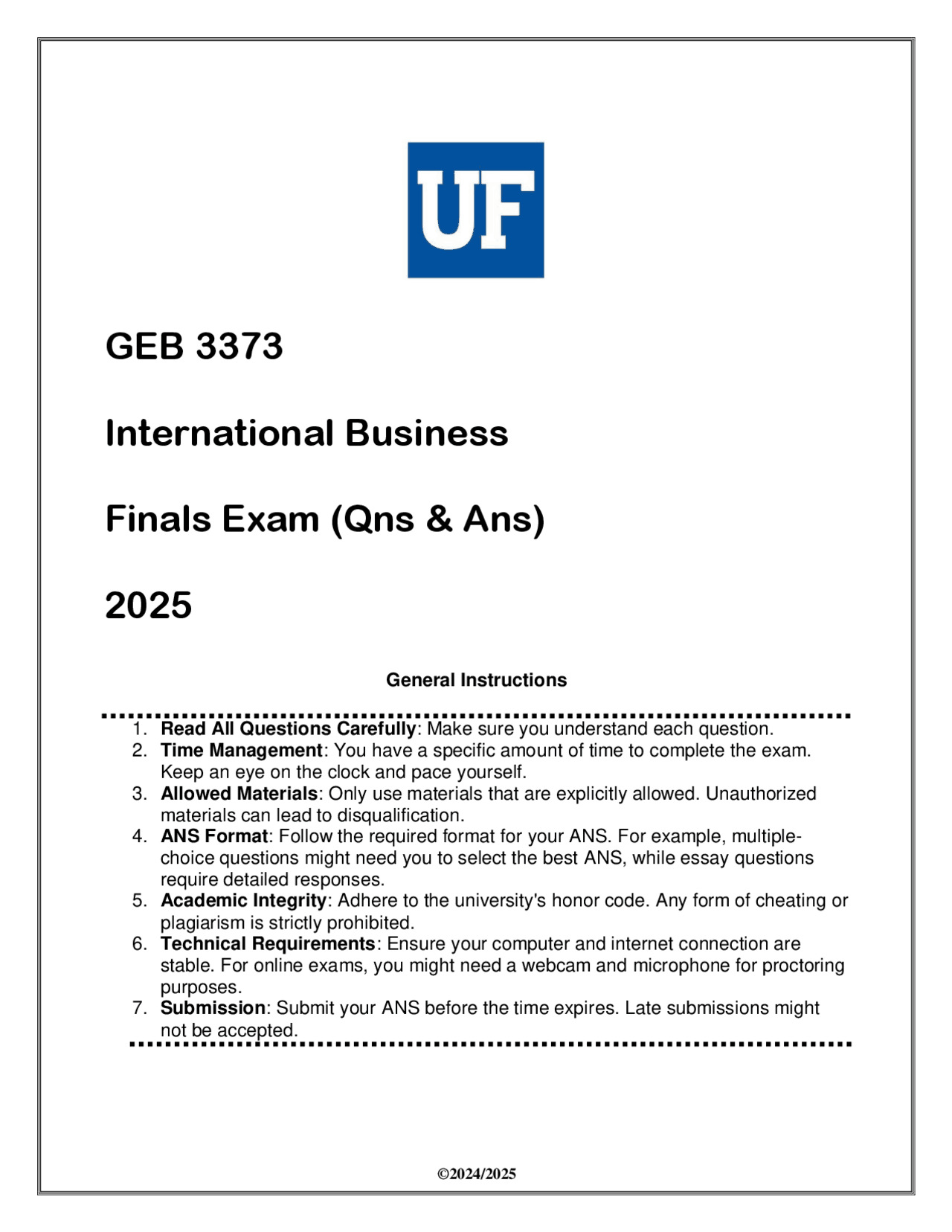 International Business Finals Exam (Questions & Answers) 2025 | Exams ...