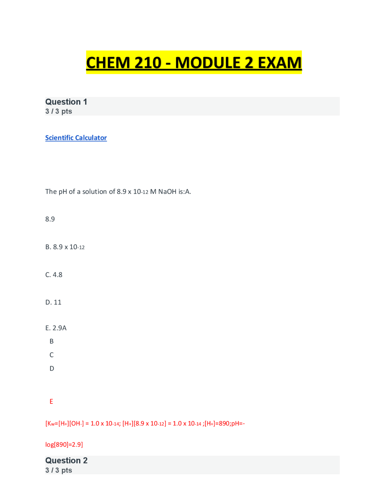 Portage Learning - CHEM 210 Biochemistry Module 2 Exam (2025 / 2026 ...