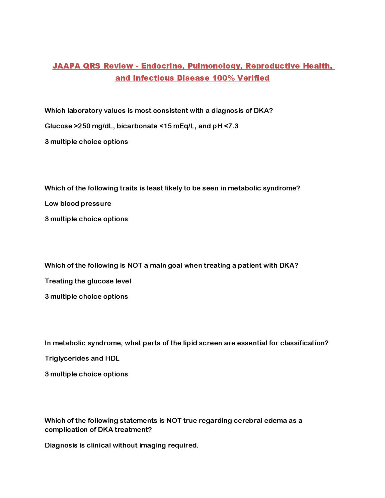 JAAPA QRS Review - Endocrine, Pulmonology, Reproductive Health, and ...