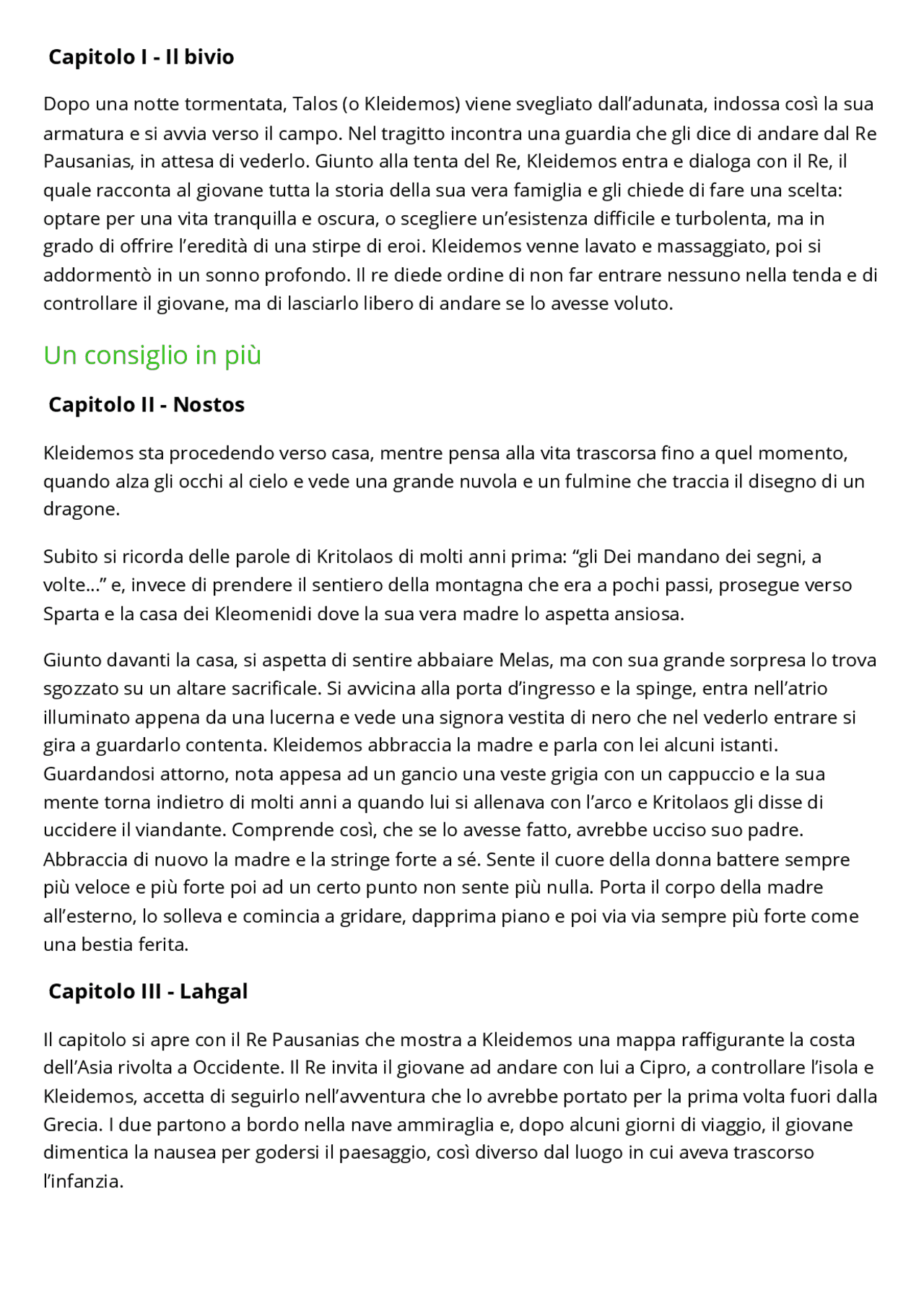 TALOS IL BIVIO E LA PORTA | Slides Italian | Docsity