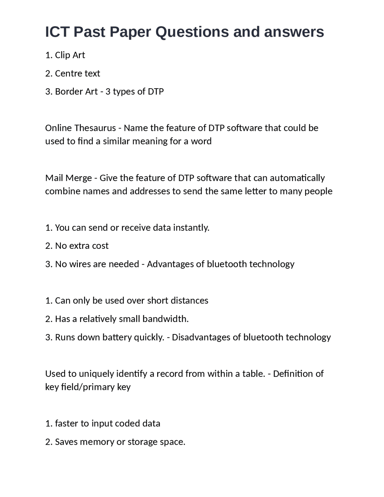ICT Past Paper Questions and Answers: A Comprehensive Guide to Key ...