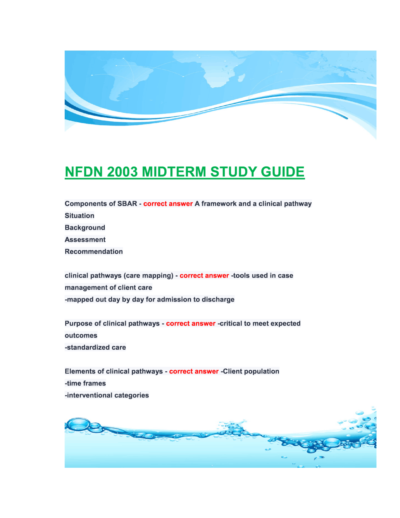 NFDN 2003 MIDTERM STUDY GUIDE complete questions and answers | Exams ...