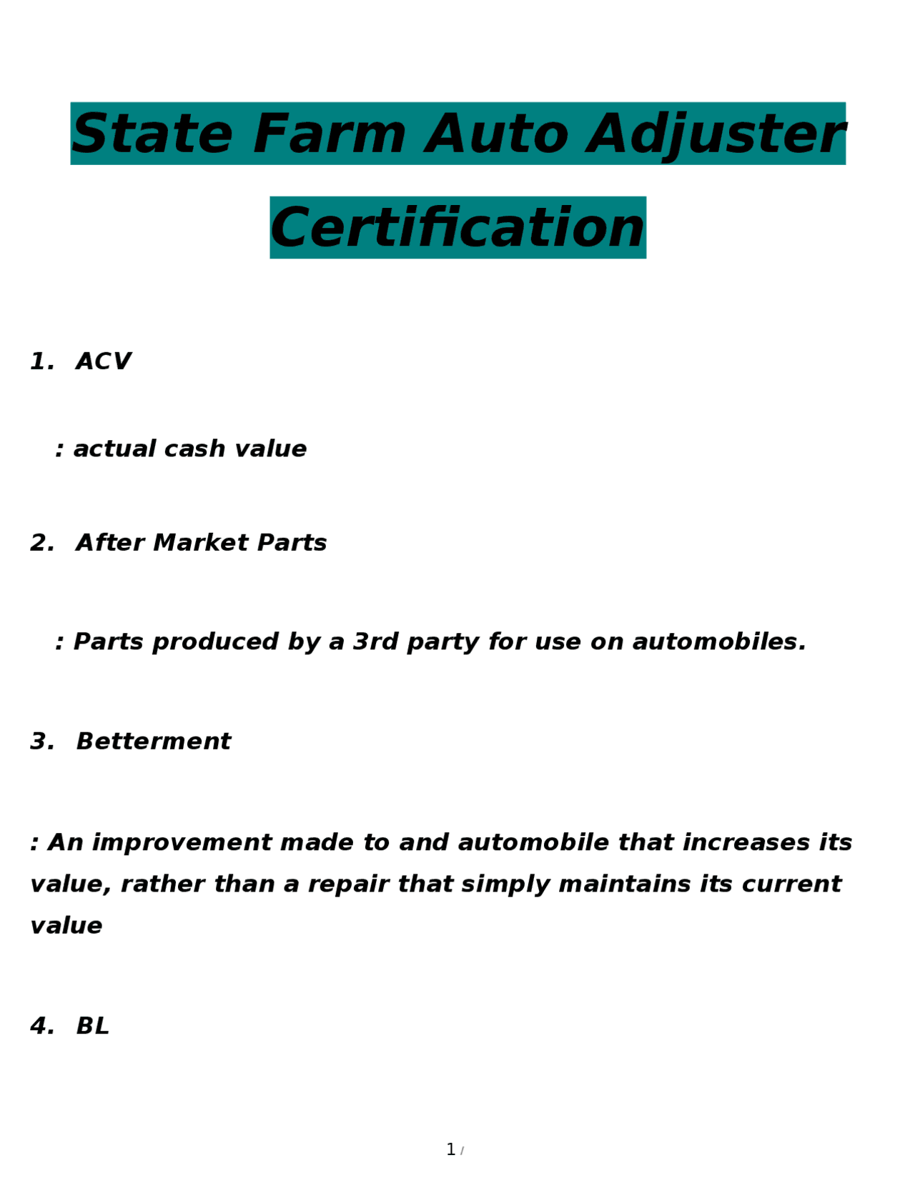 Glossary of Automotive Repair Terms for State Farm Auto Adjusters ...