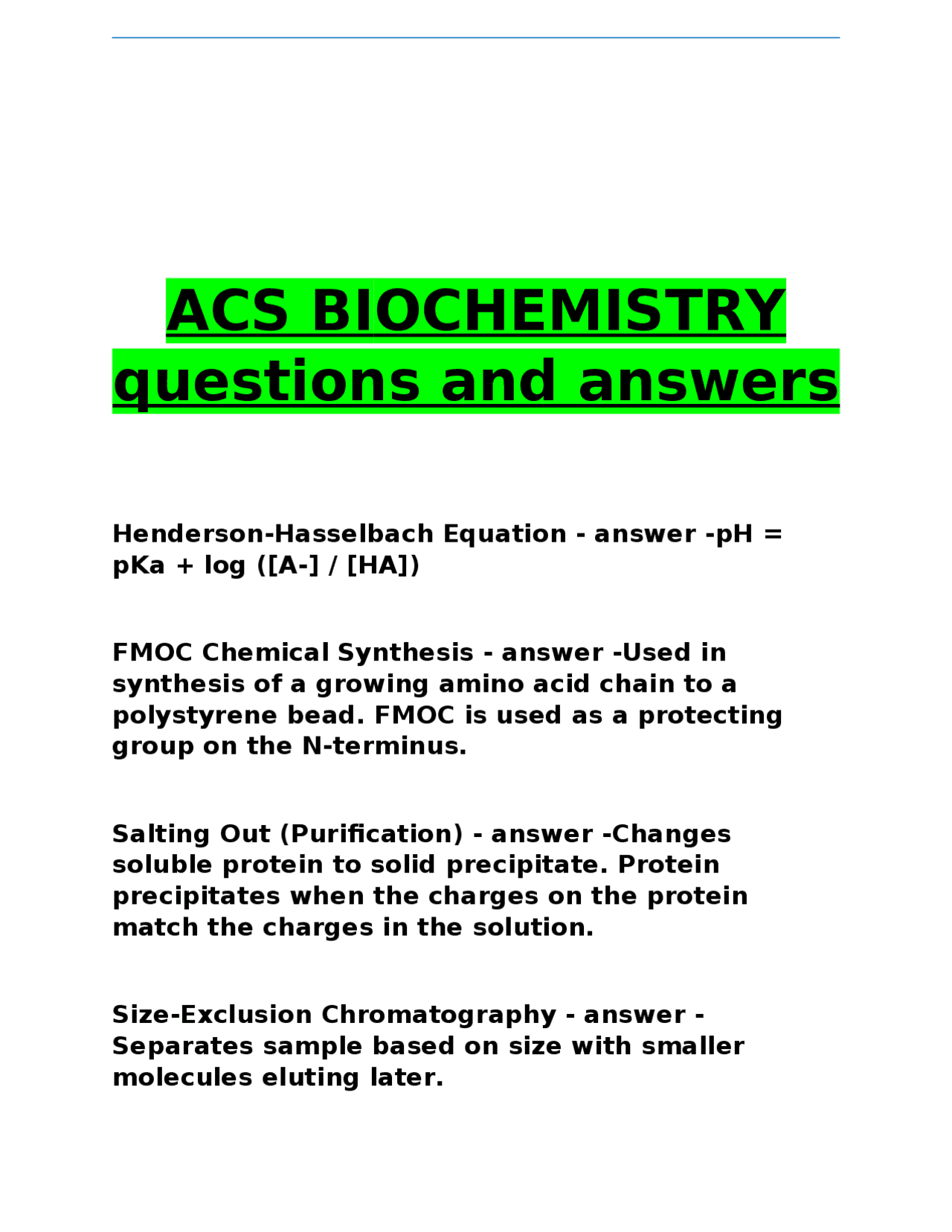 Biochemistry Questions and Answers: A Comprehensive Guide to Key ...