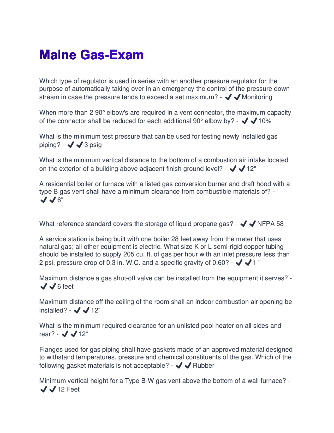 Maine Gas-Exam Questions And Answers Rated A+ New Update Assured ...