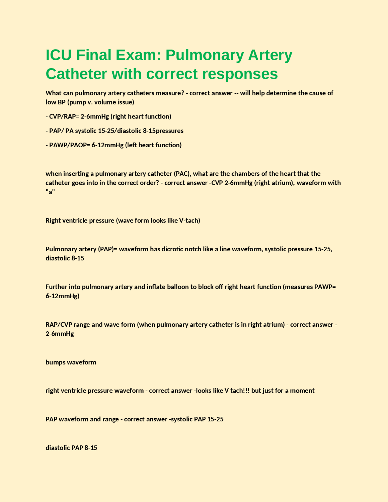 Pulmonary Artery Catheterization: A Comprehensive Guide with Exercises ...