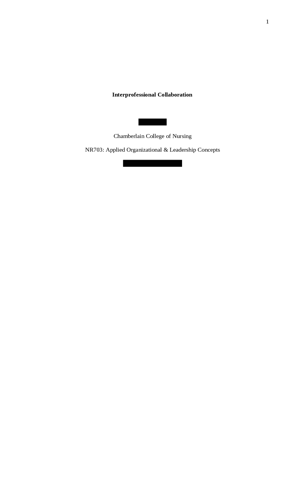 NR 703 Week 3 Discussion; Leading Interprofessional Teams - Determine ...
