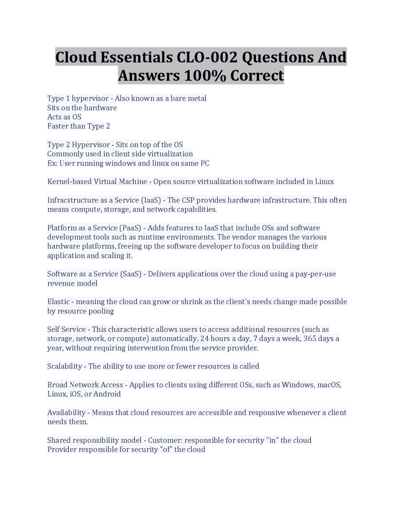 Cloud Essentials CLO-002: Questions and Answers | Exams Advanced ...