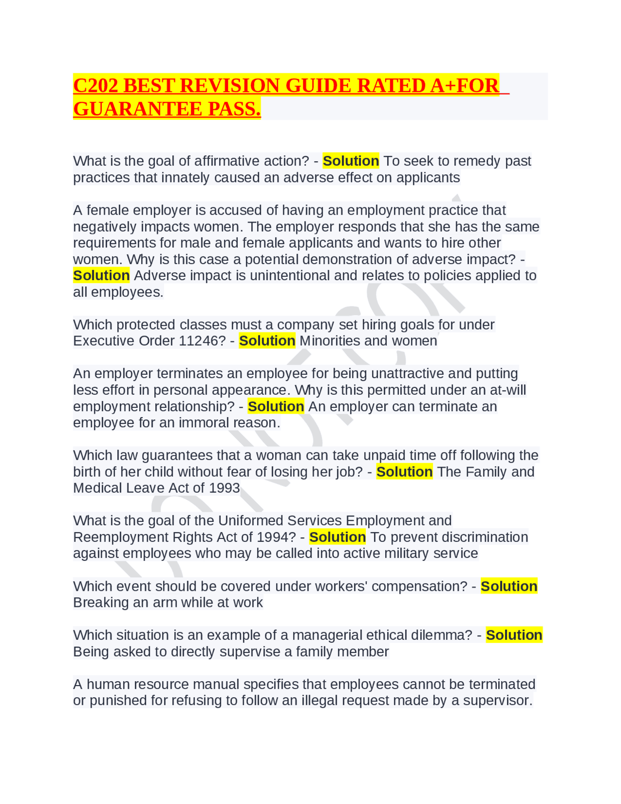 Human Resource Management: Questions and Answers | Exams Information ...