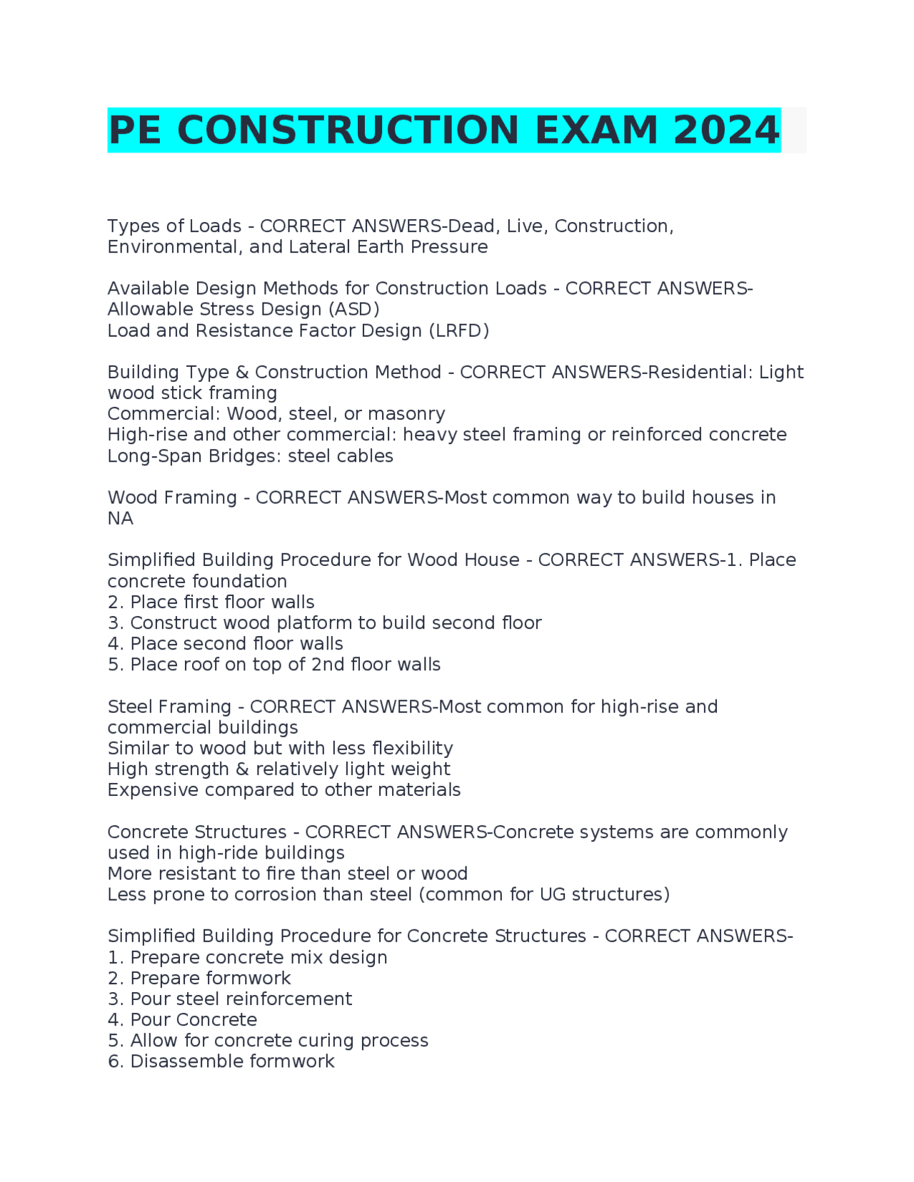 PE Construction Exam 2024: Loads, Design, Building, & Management ...