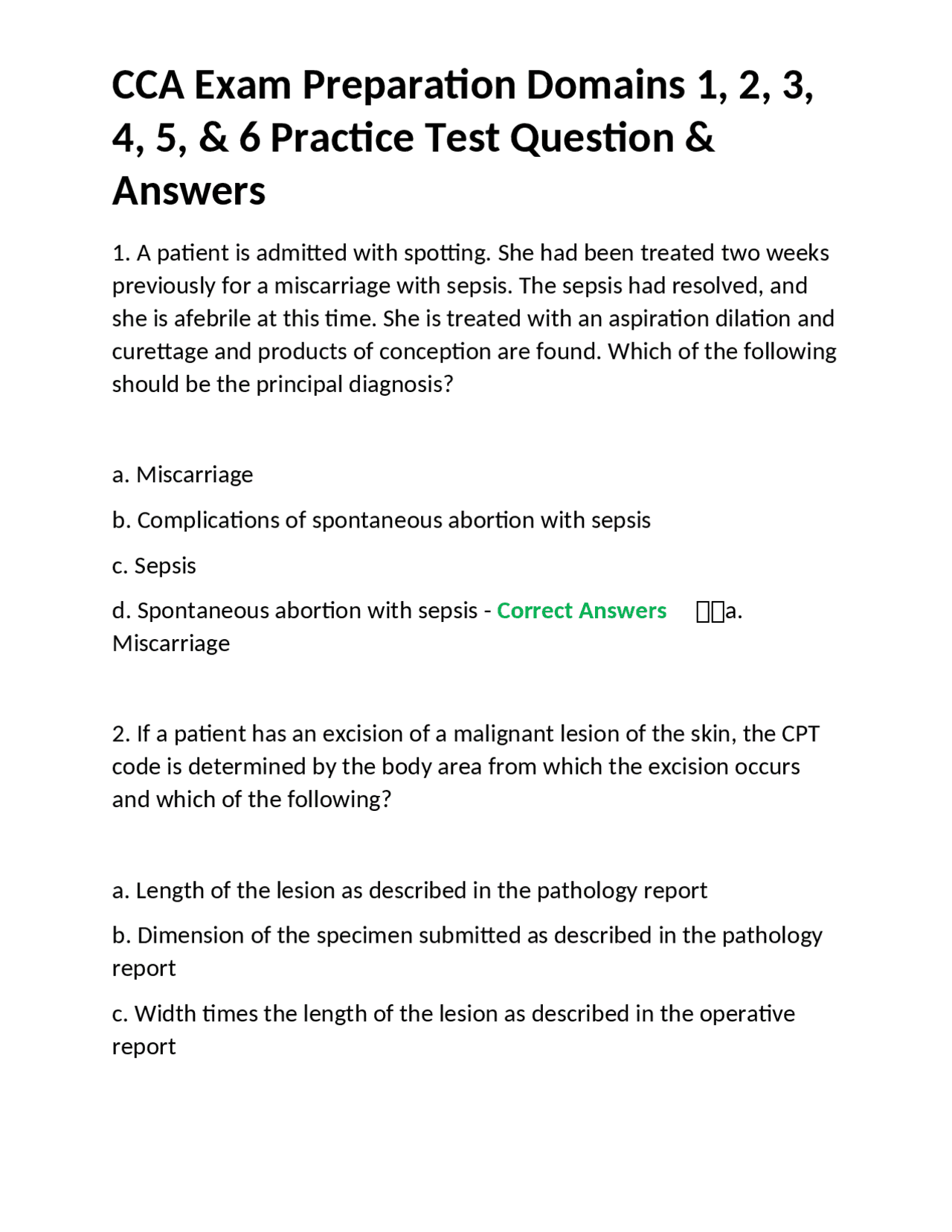 CCA Exam Preparation Domains 1, 2, 3, 4, 5, & 6 Practice Test Question ...