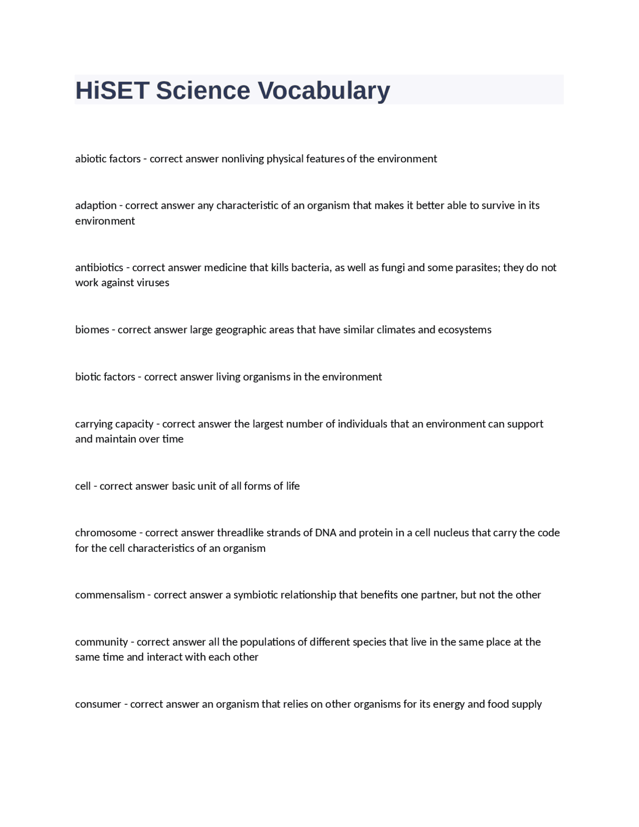 HiSET Science Vocabulary: Key Terms and Definitions | Exams Nursing ...