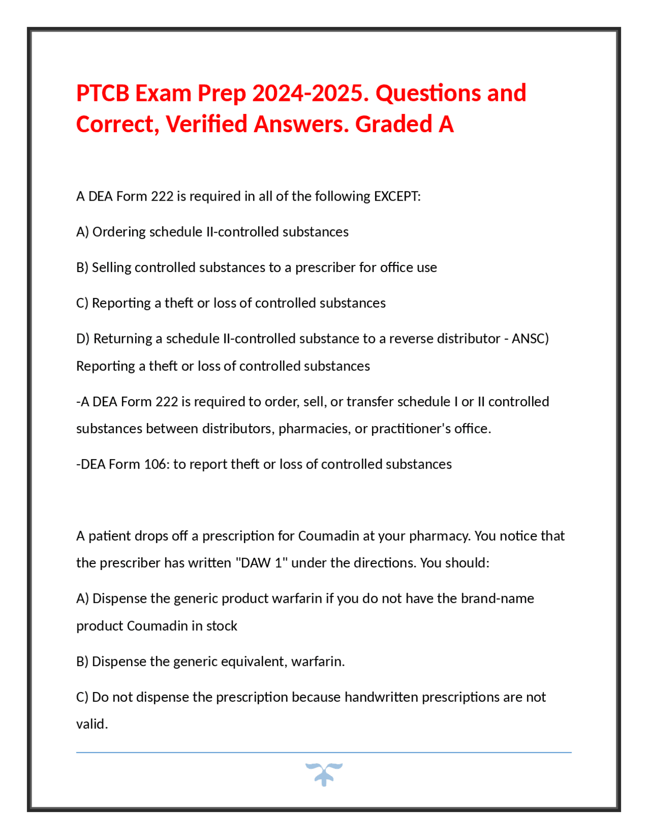 PTCB Exam Prep 2024-2025: Pharmacy Technician Exam Questions and ...