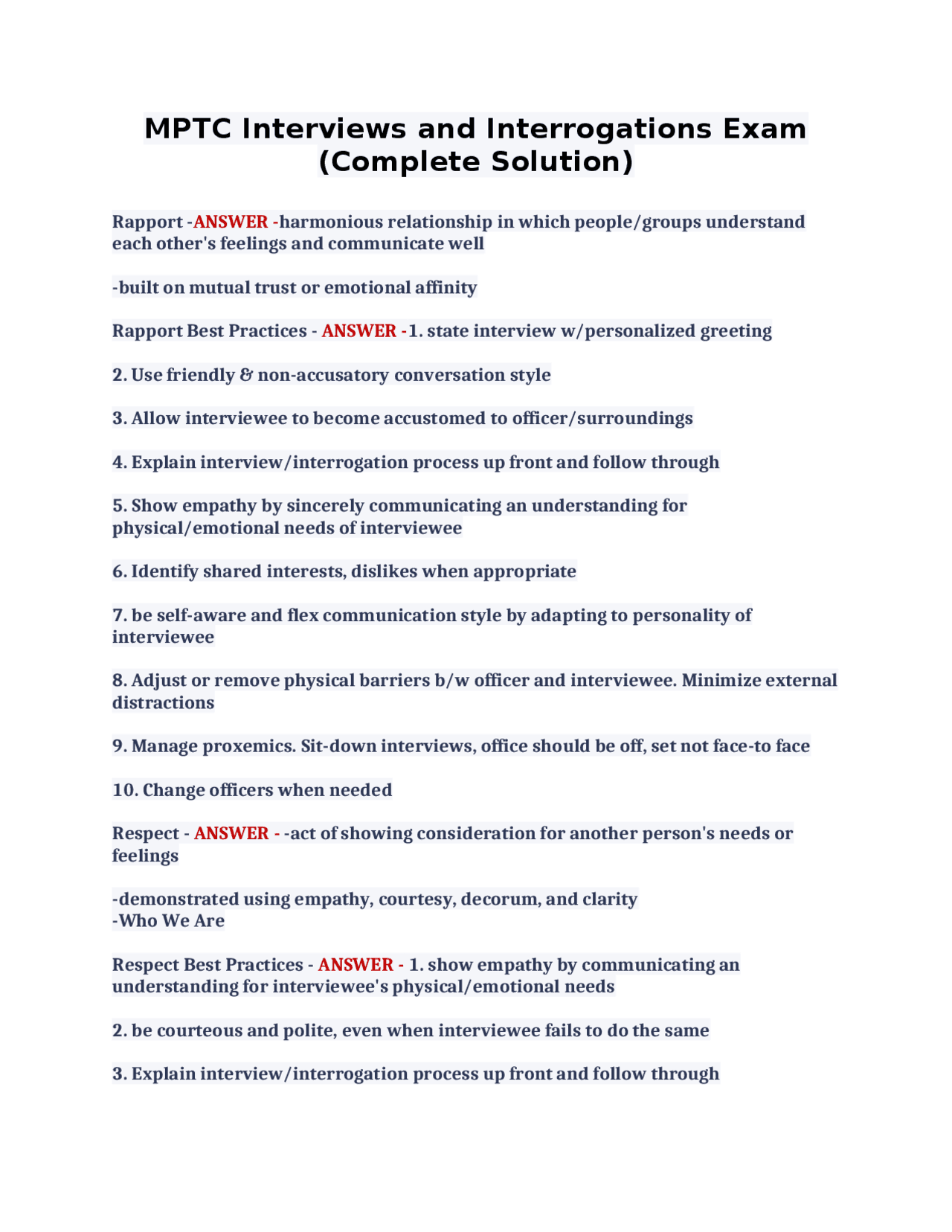 MPTC Interviews and Interrogations Exam: Best Practices and Techniques ...