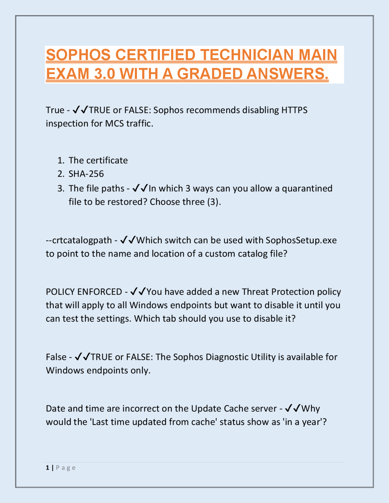Sophos Certified Technician Exam 3.0: Practice Questions and Answers ...