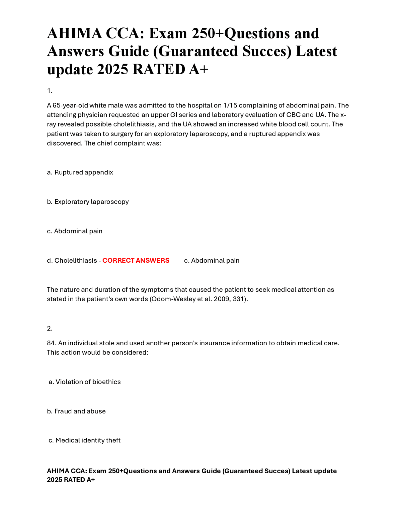 AHIMA CCA Exam Preparation: 250+ Questions and Answers Guide | Exams ...