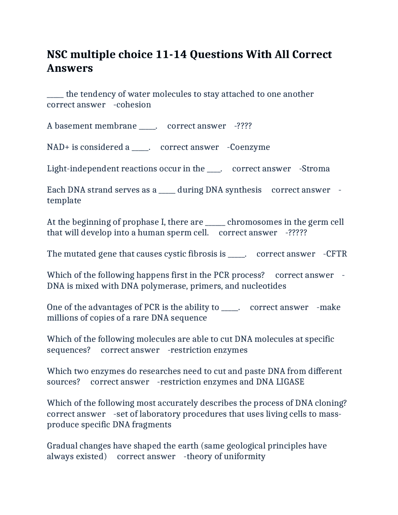 Biology Multiple Choice Questions and Answers | Exams Public Health ...
