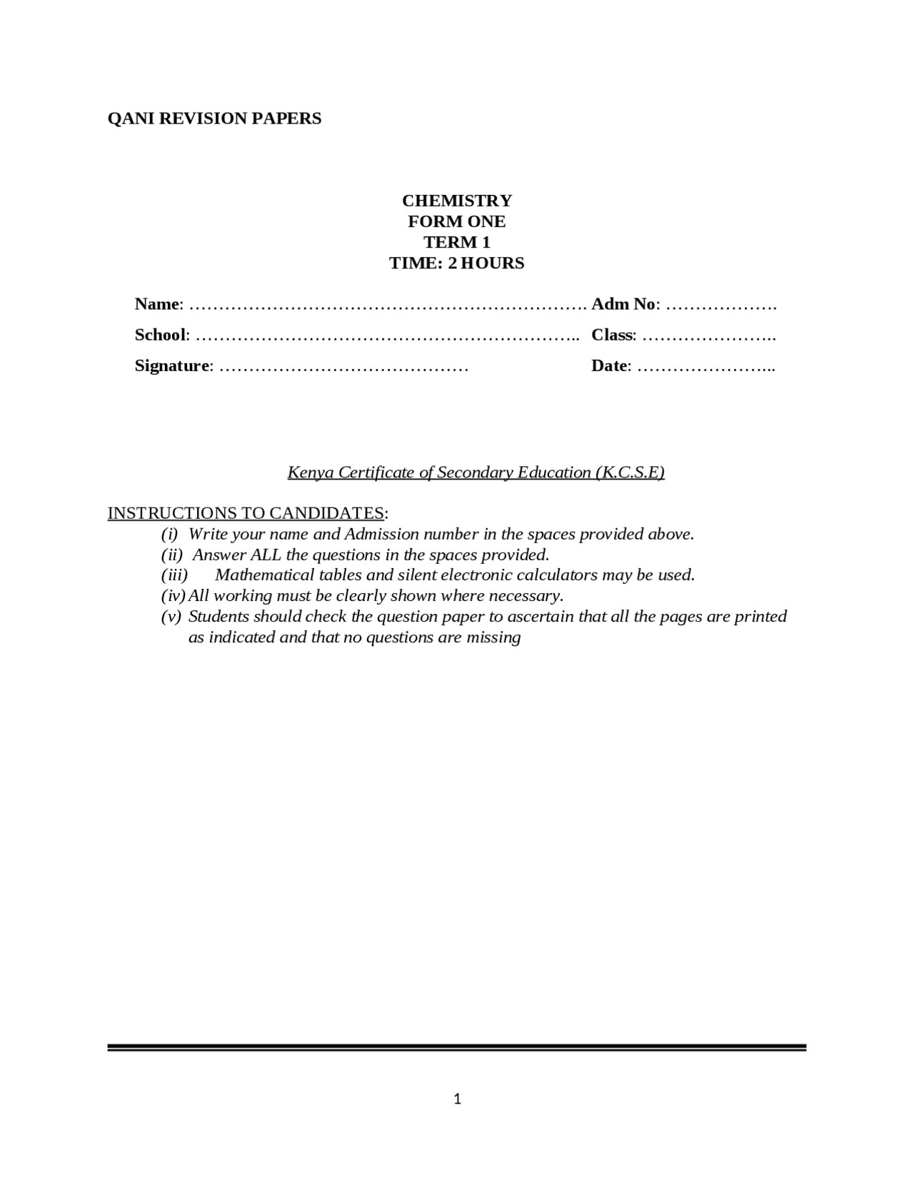 KCSE REVISION PAPERS AND TERMLY REVISON PAPERS | Exams Physical ...