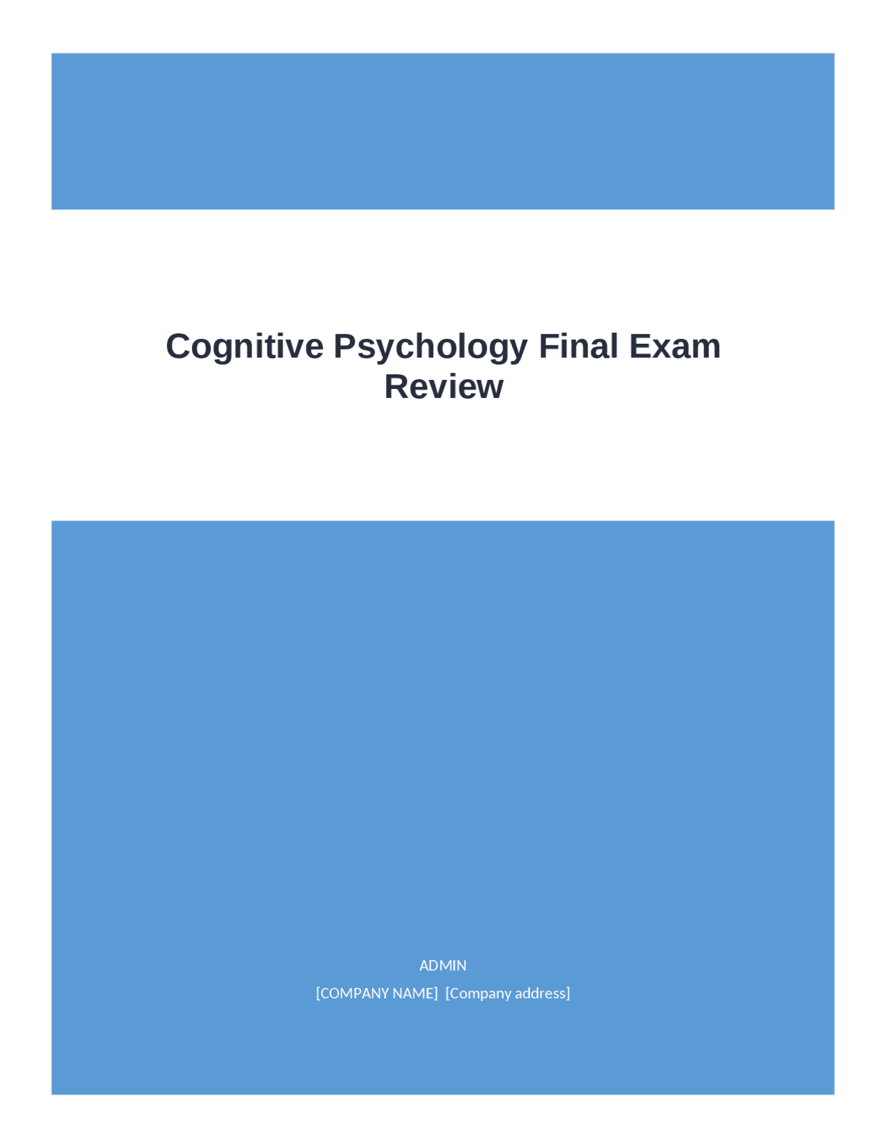 Cognitive Psychology Final Exam Review: Key Concepts and Exercises ...